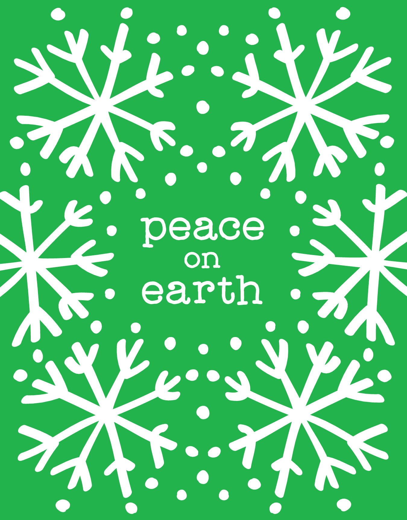 Green Peace On Earth Folded Holiday Card | Postable | Postable