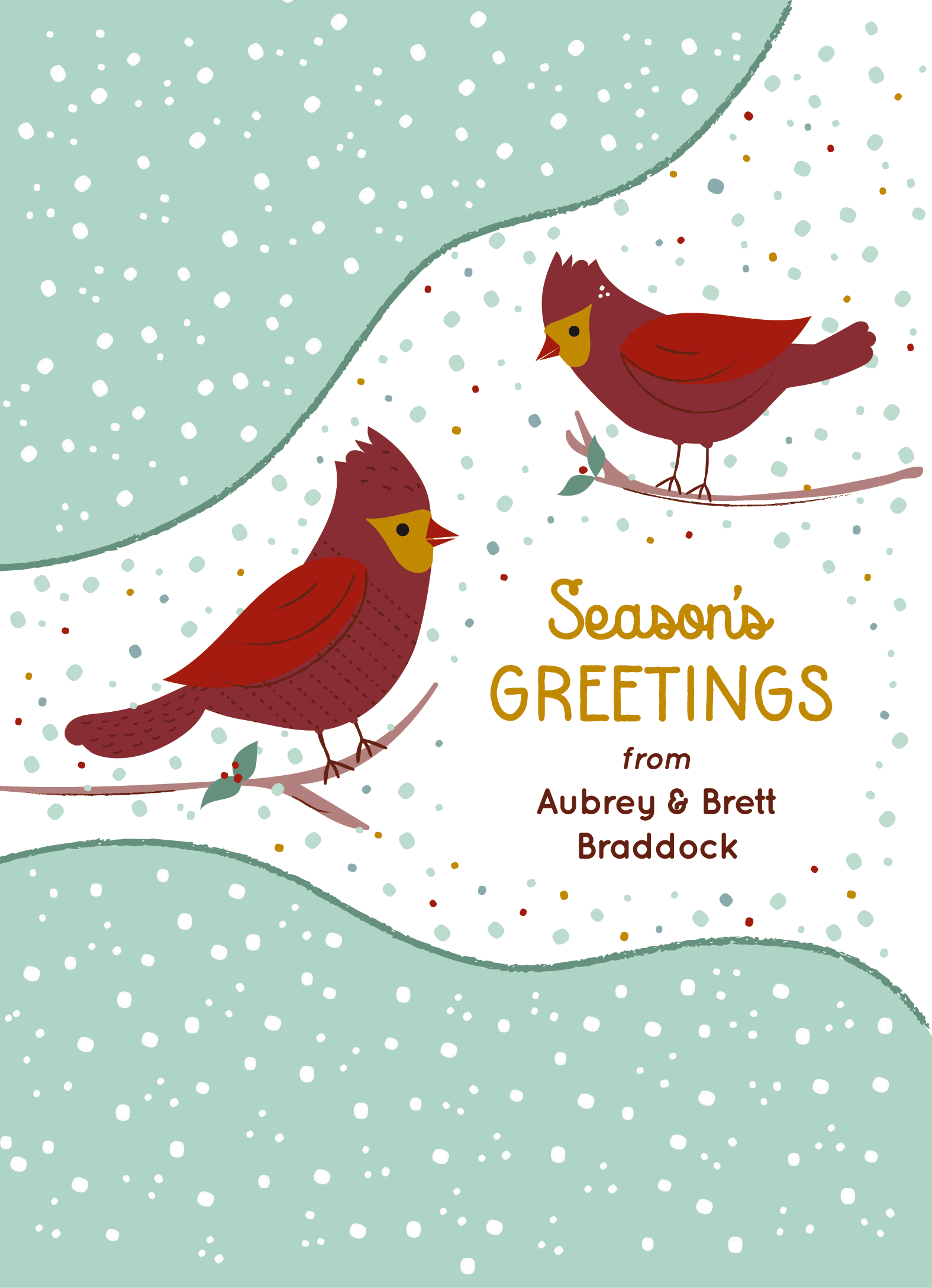 Cardinal Season's Greetings Holiday Card | Postable | Postable