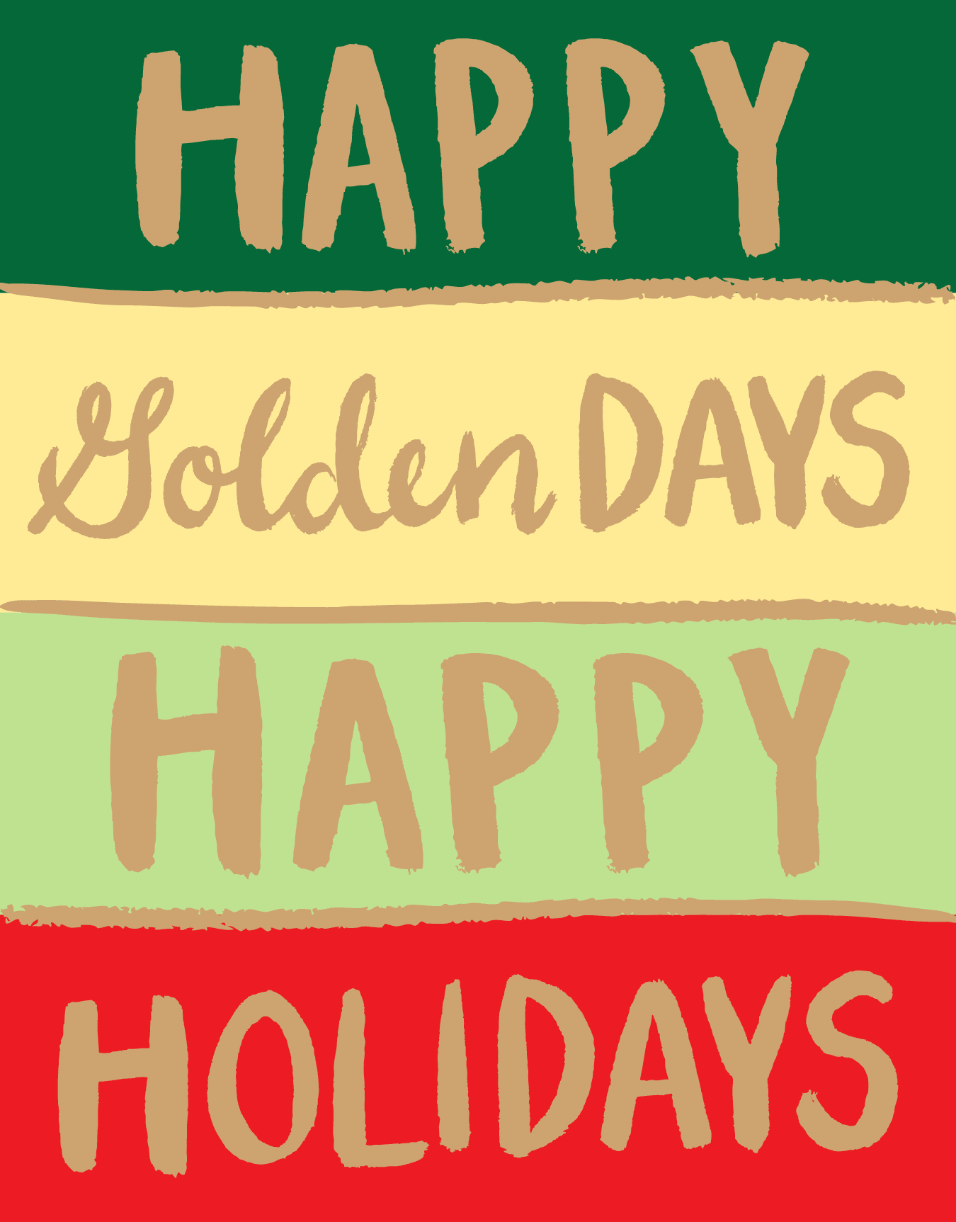 Happy Golden Days Folded Holiday Card | Postable | Postable