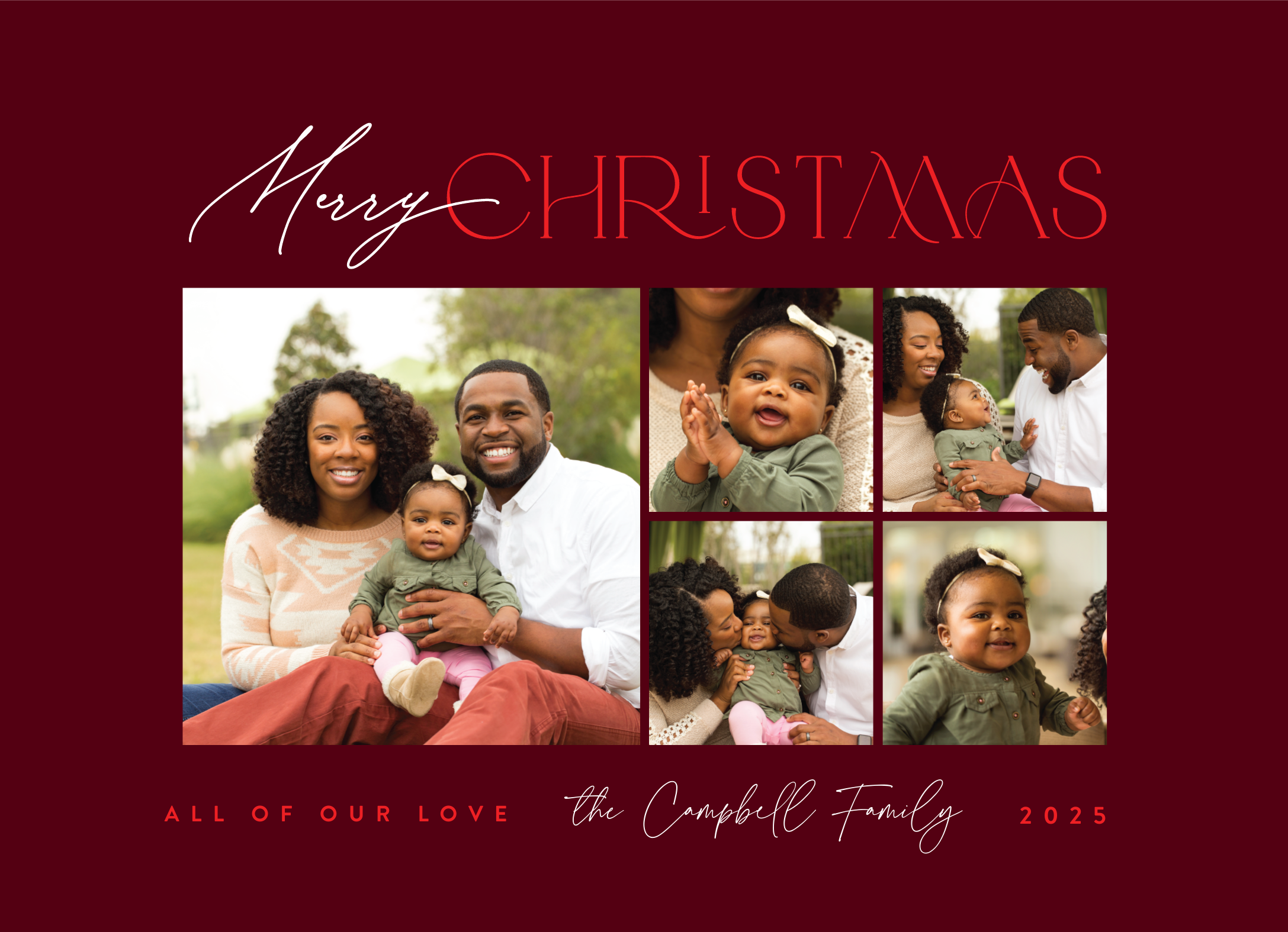 Five Photo Christmas Photo Card | Postable | Postable