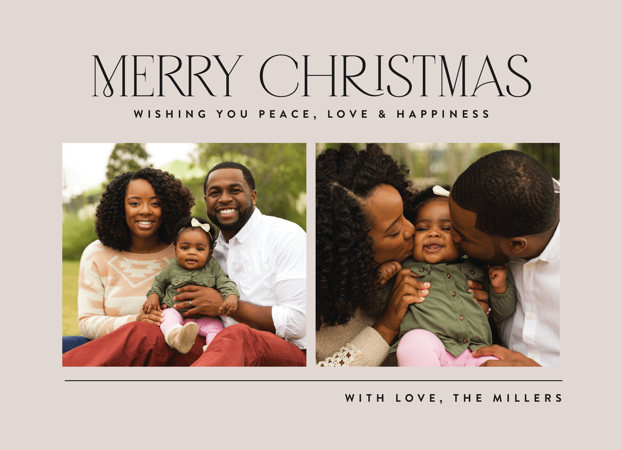 Gray Background Elegant Christmas Photo Card | Postable | Postable