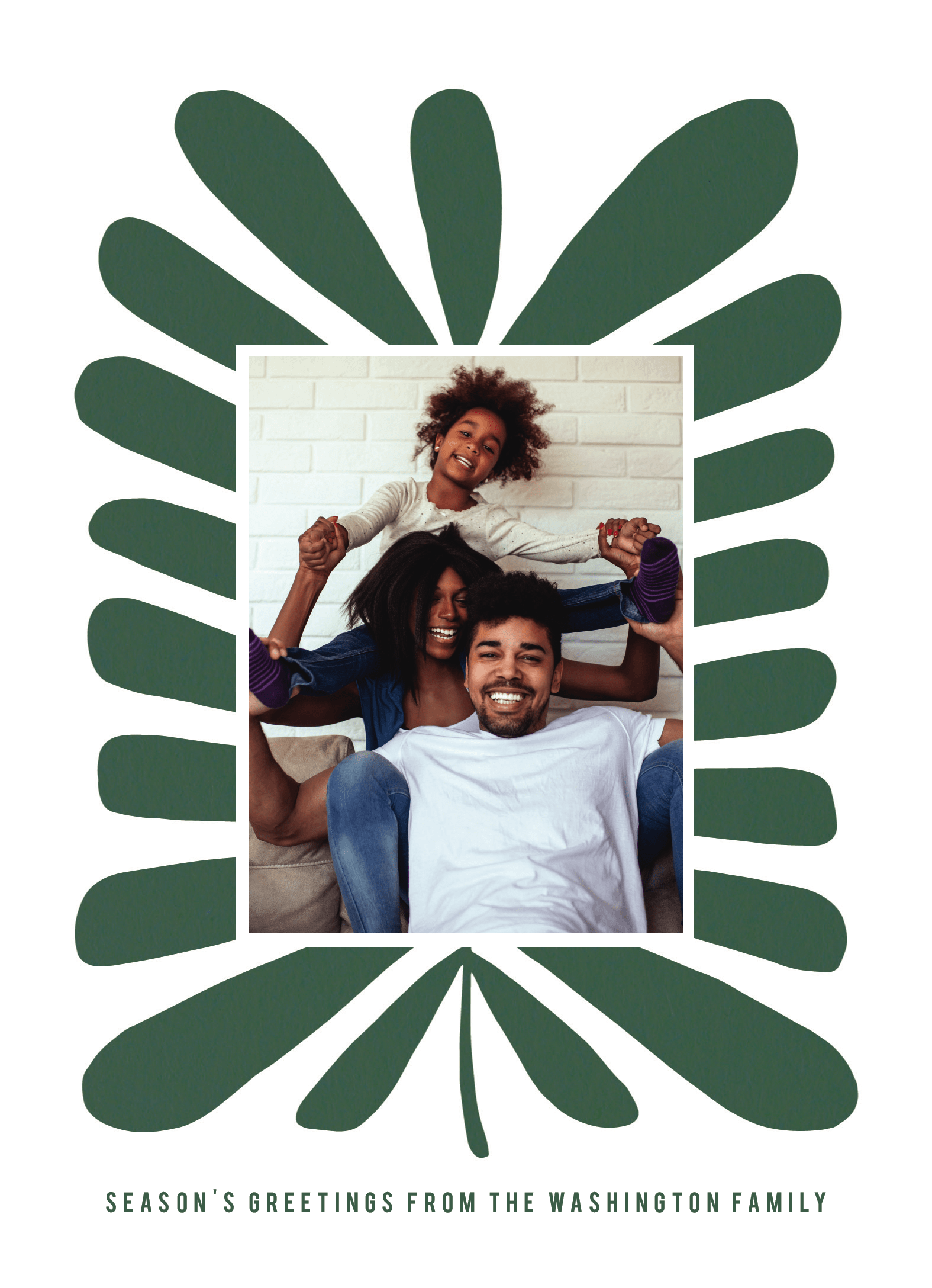 Green Festive Leaf Holiday Photo Card | Postable | Postable