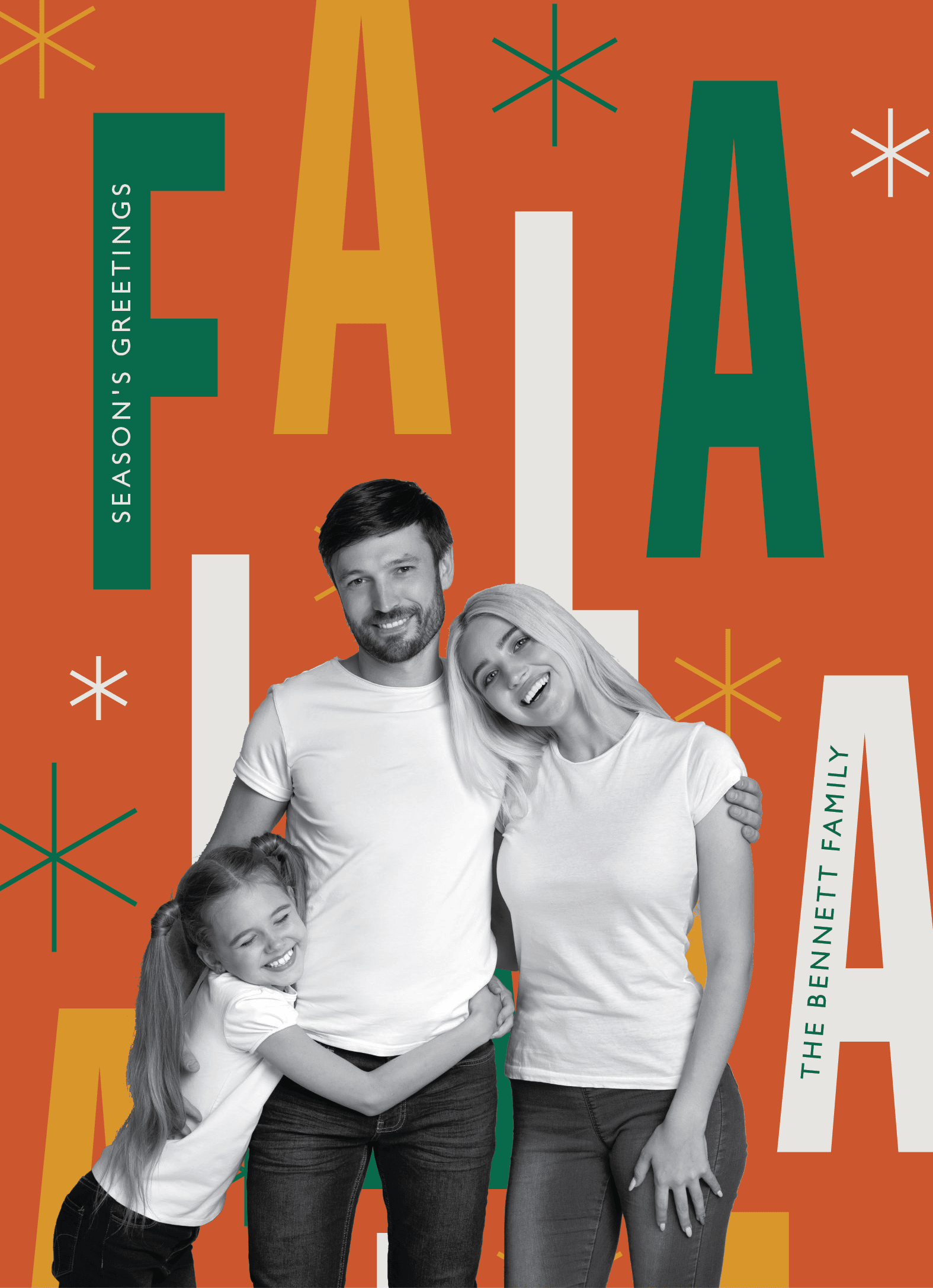 Orange Falalala Cutout Holiday Photo Card | Postable | Postable