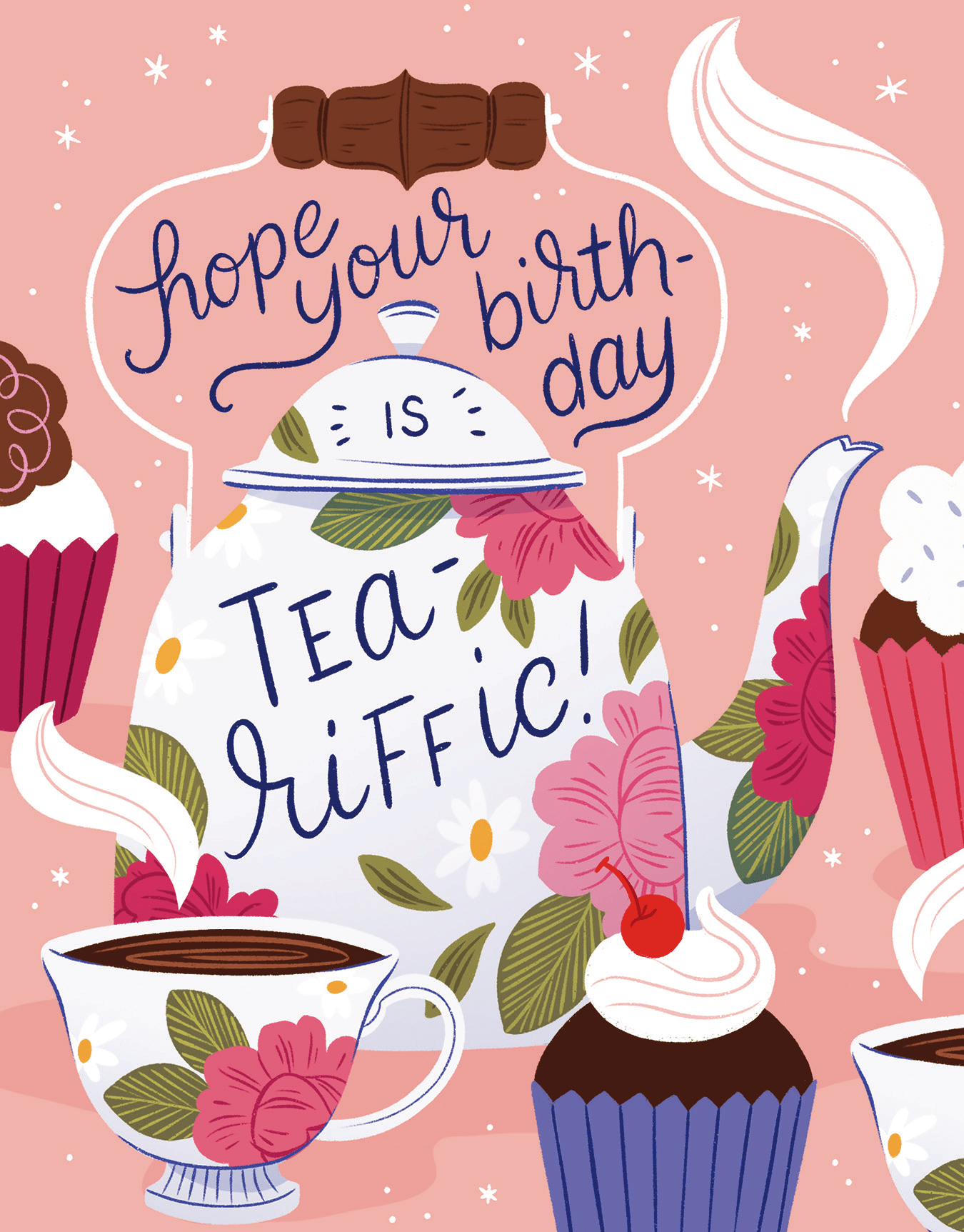 Tea-Riffic Birthday by Paper Raven Co. | Postable