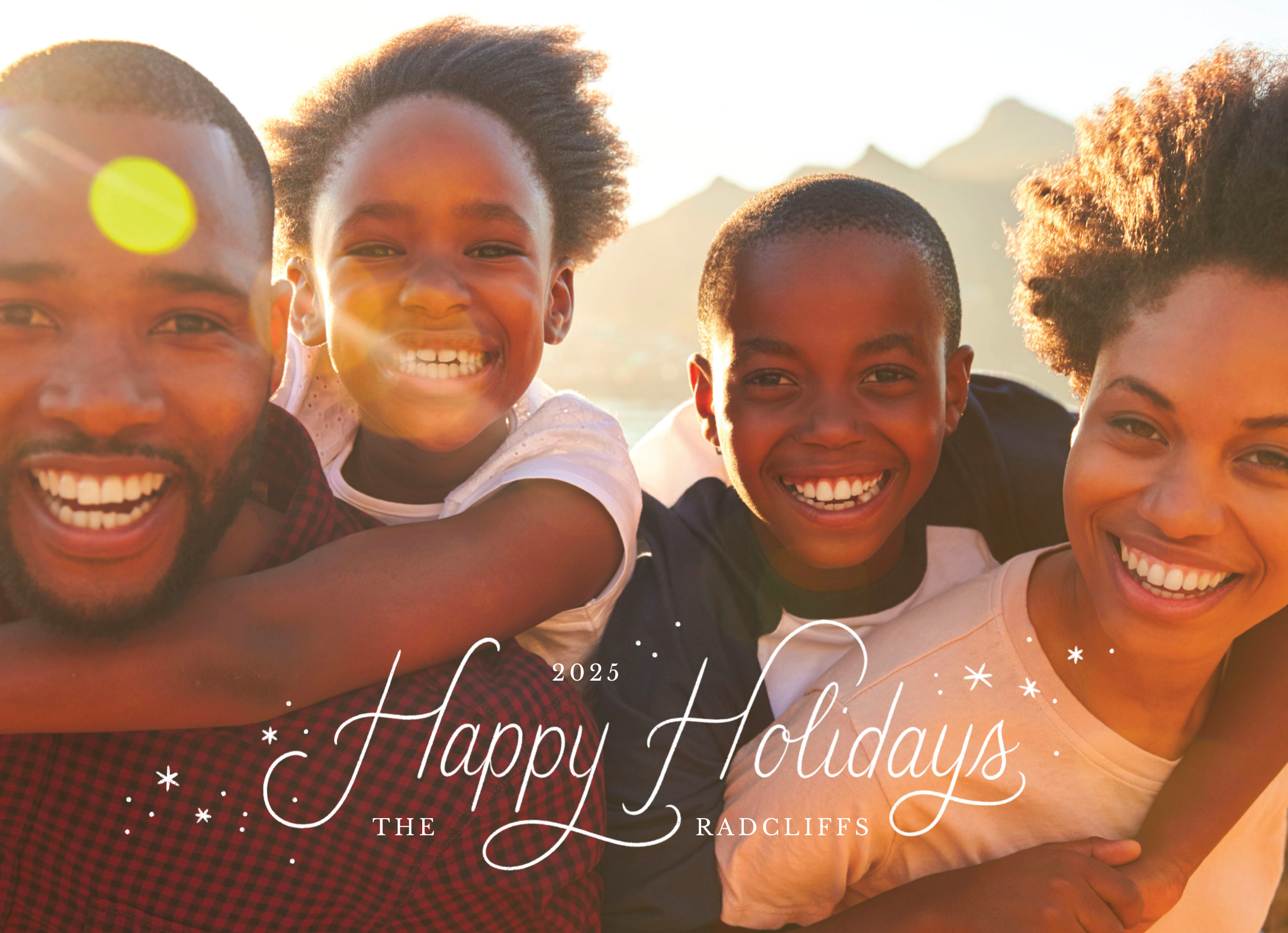 Classic Script Sparkle Holiday Photo Card | Postable | Postable