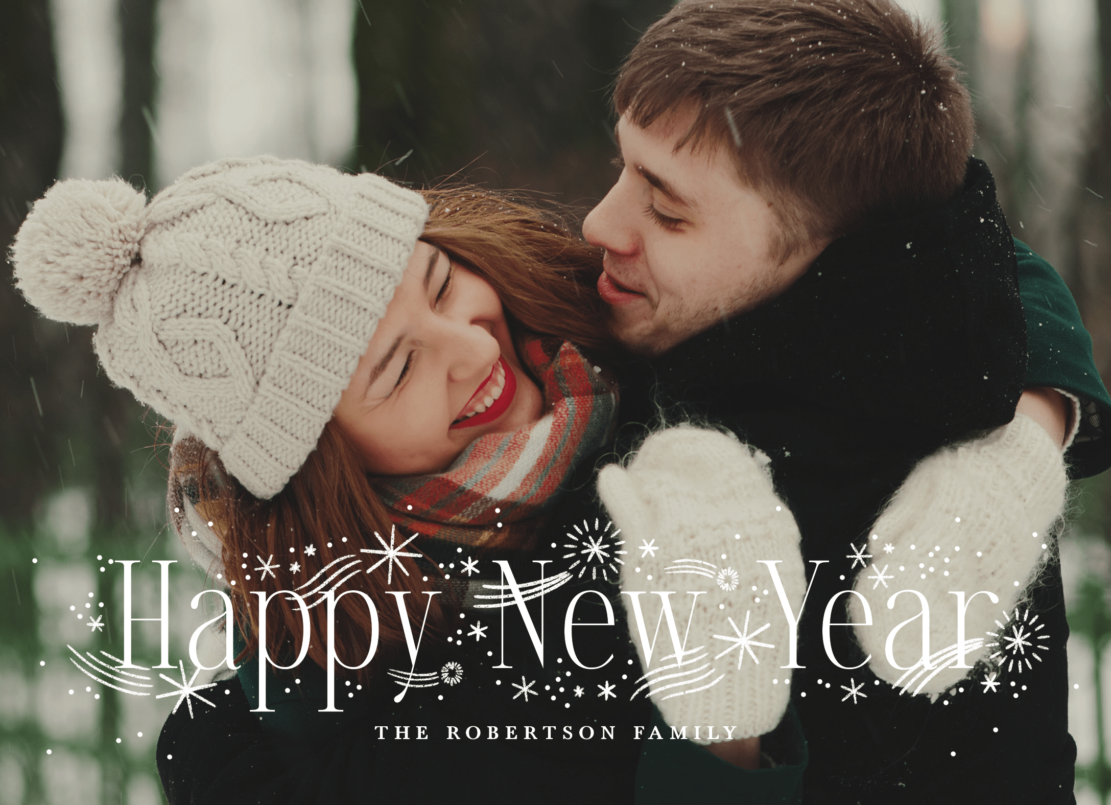 Fireworks Font New Years Photo Card | Postable | Postable