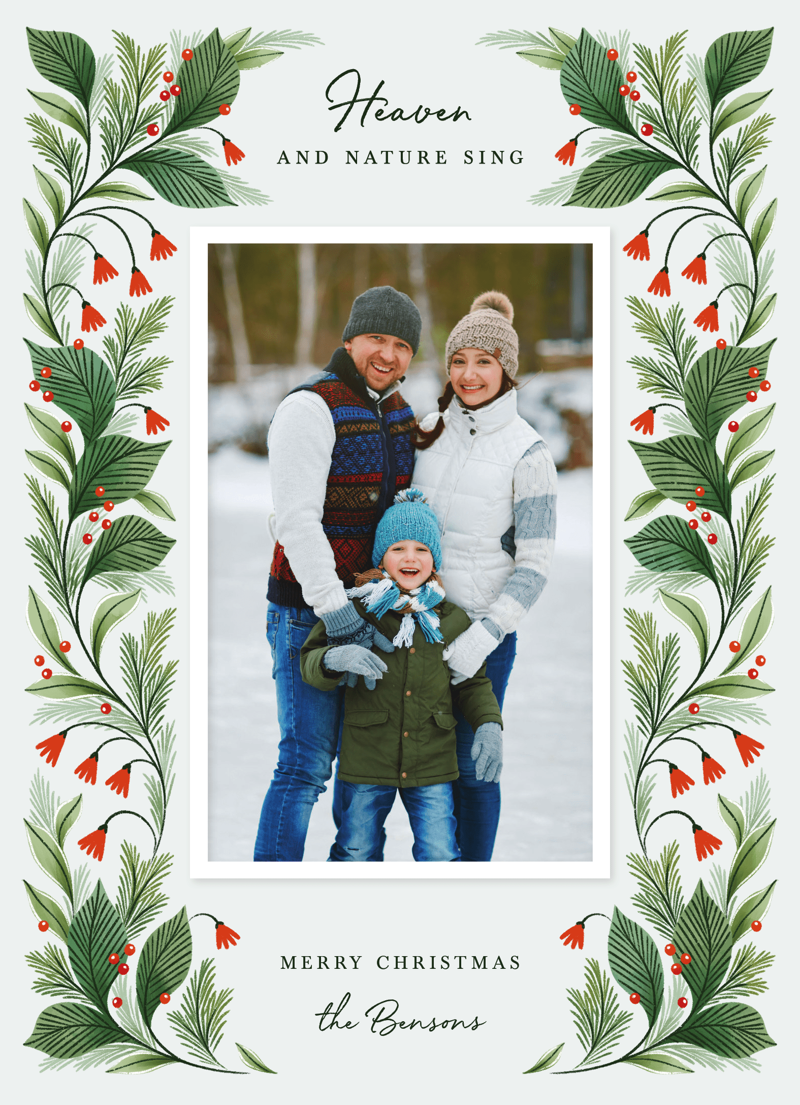 Heaven And Nature Sing Religious Christmas Photo Card | Postable | Postable