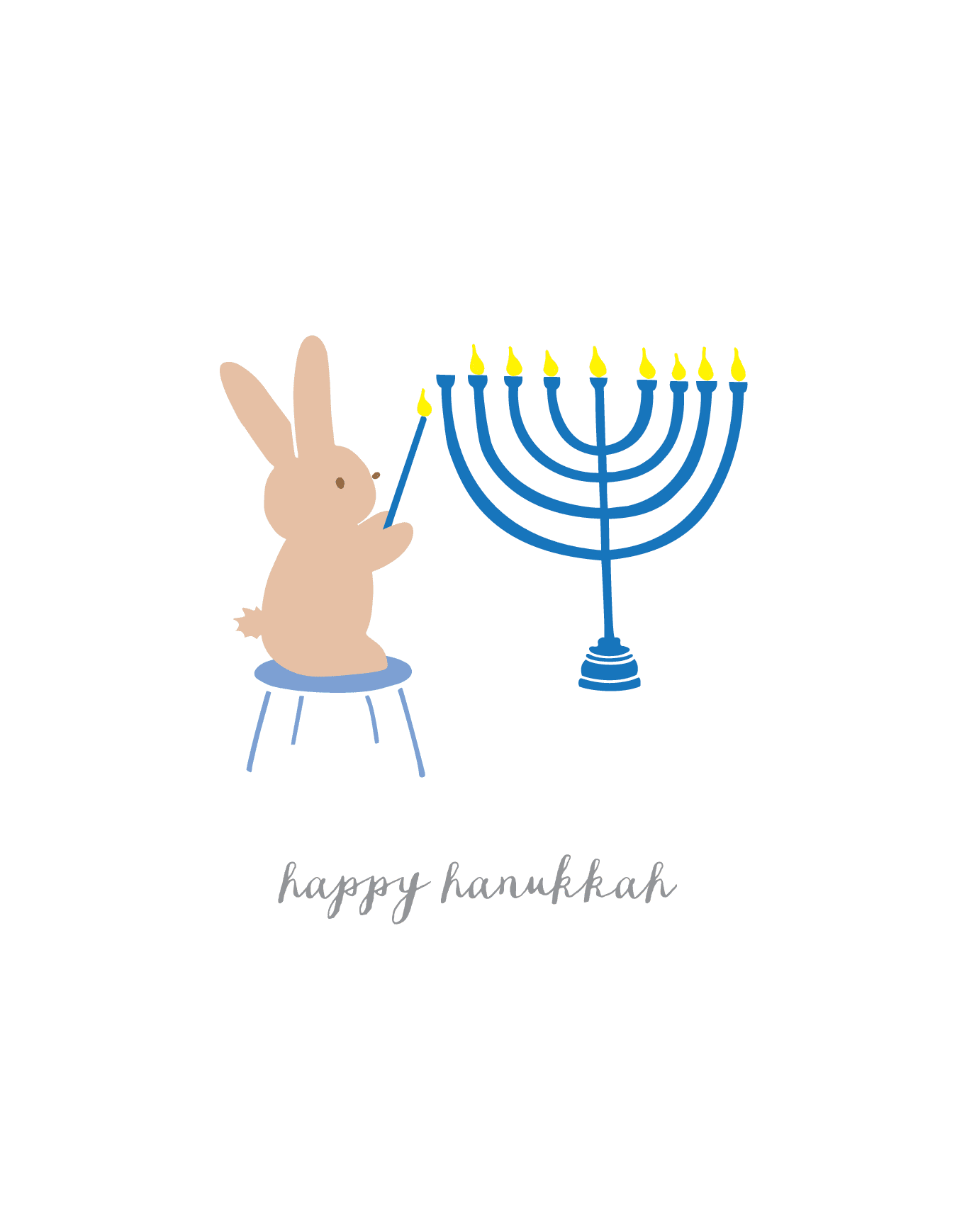 Happy Hanukkah Bunny Holiday Card | Postable | Postable