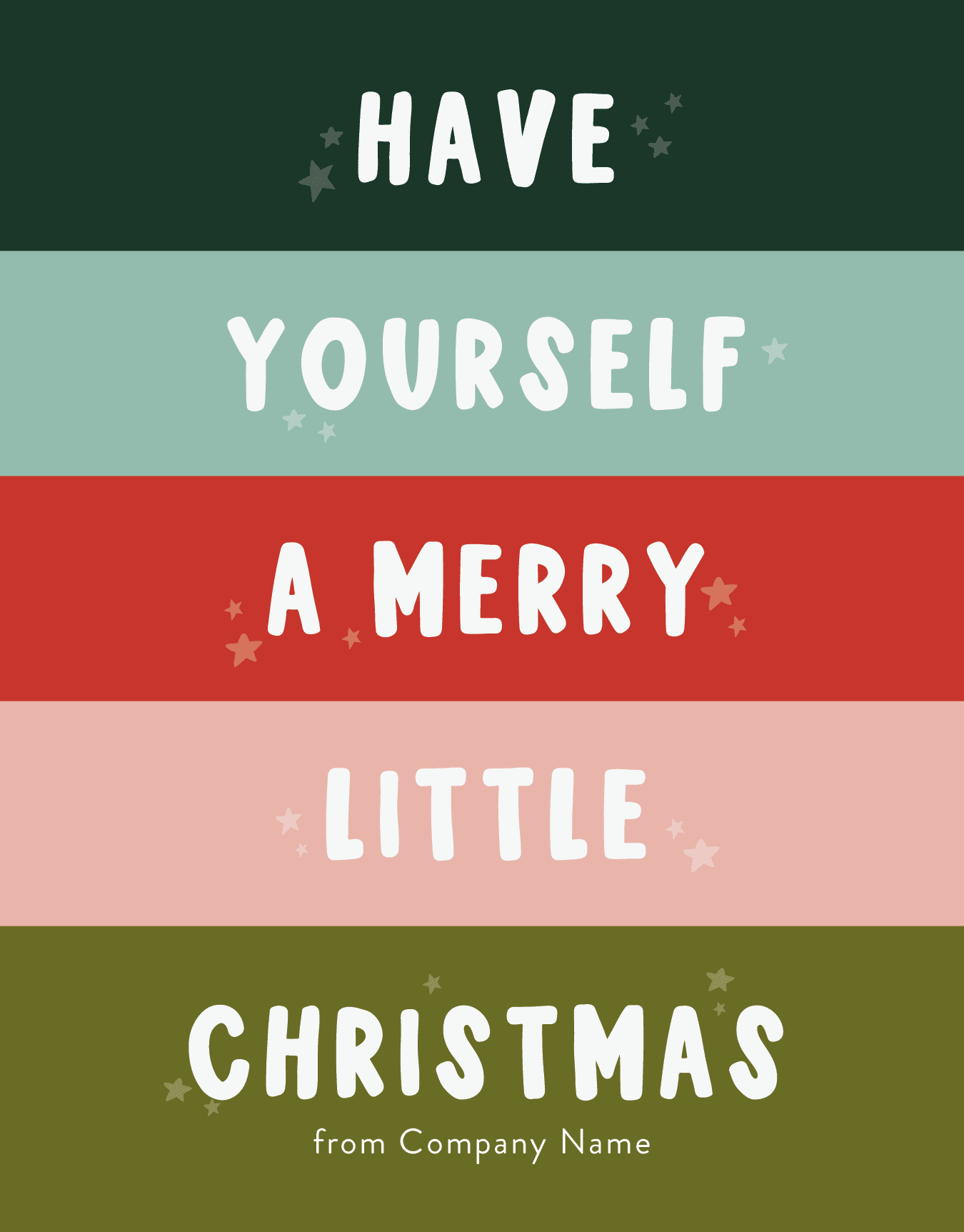 Merry Little Christmas Stripes Christmas Card | Postable | Postable