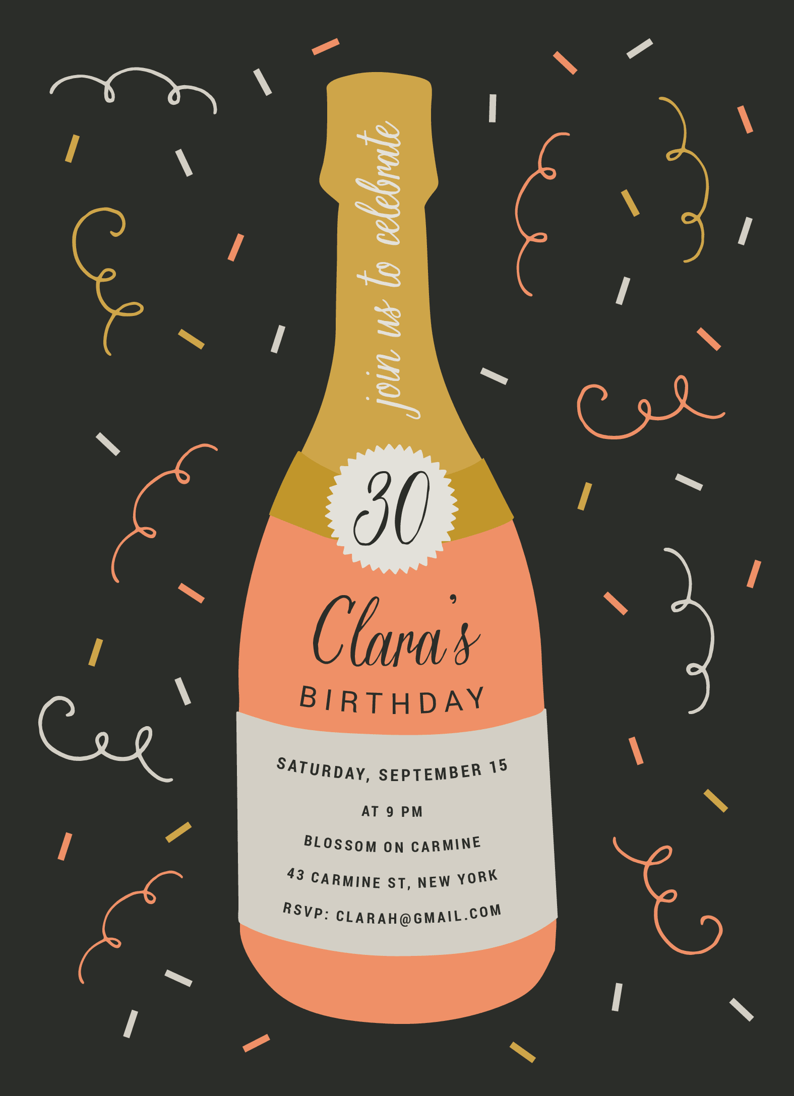 Champagne Birthday Invite by Postable | Postable