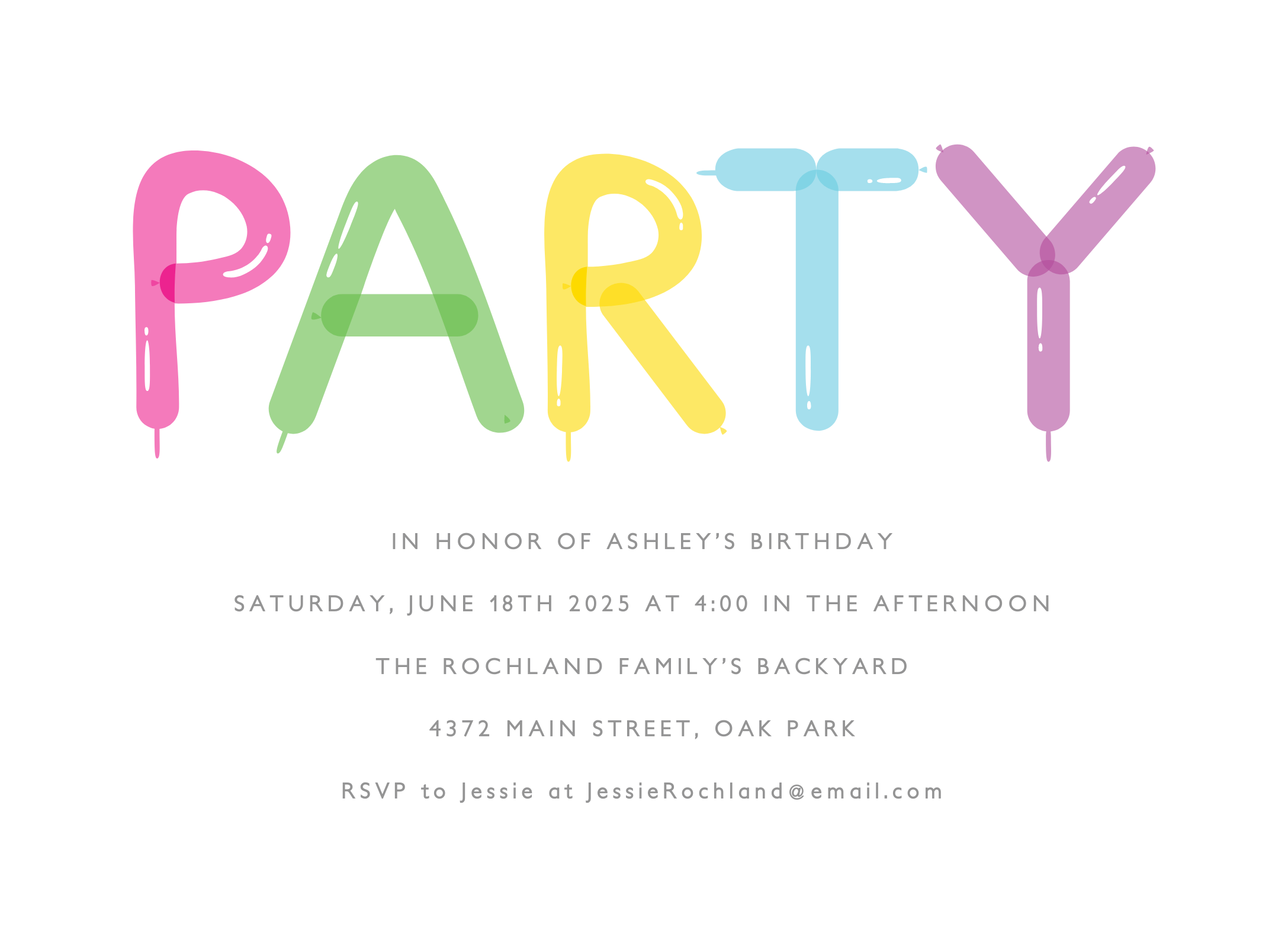 Party Balloons Card by Postable | Postable