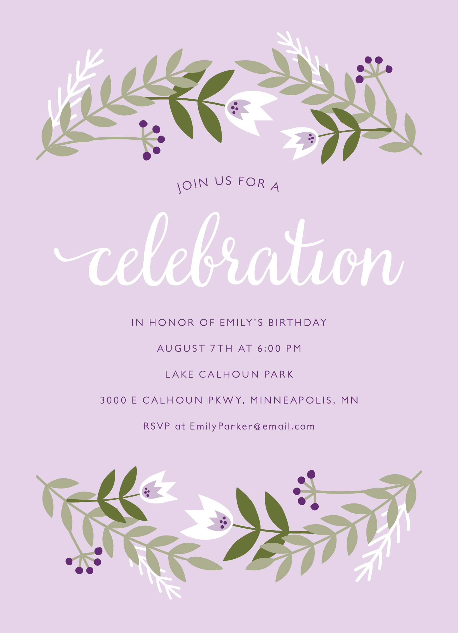 Lilac Floral Invite by Postable | Postable