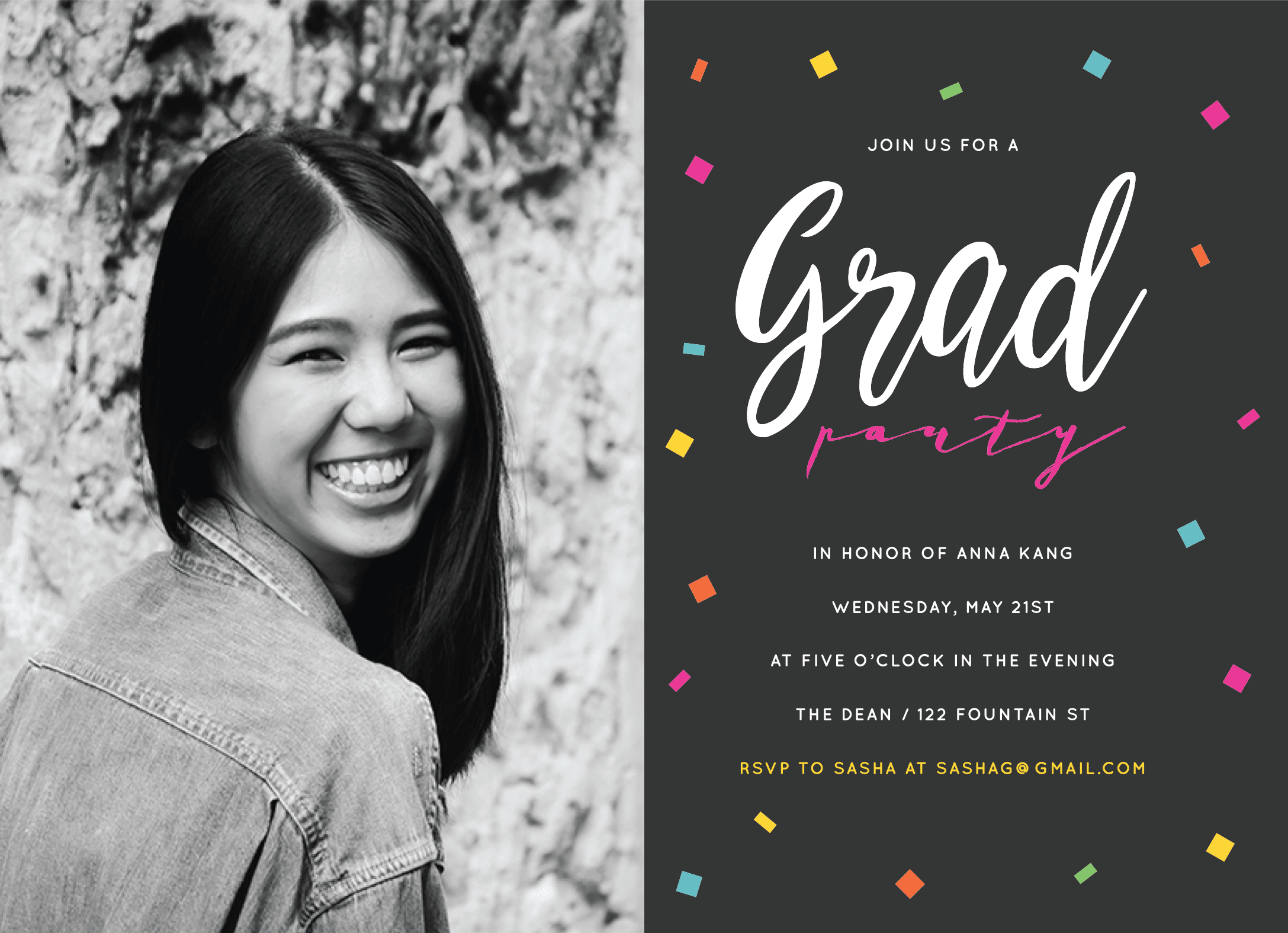 Confetti Grad Party by Postable | Postable