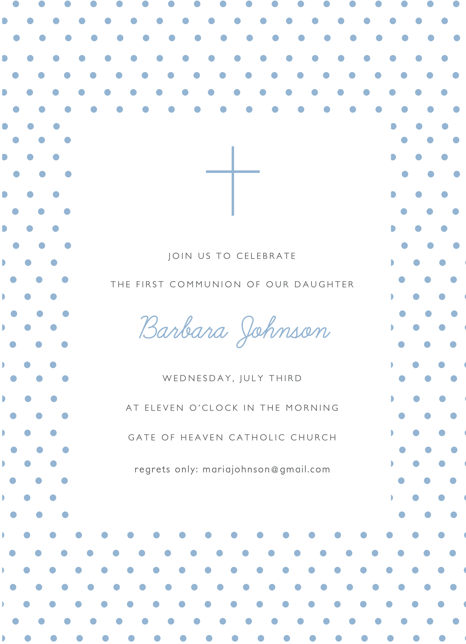 Simple Polka Dot Communion by Postable | Postable