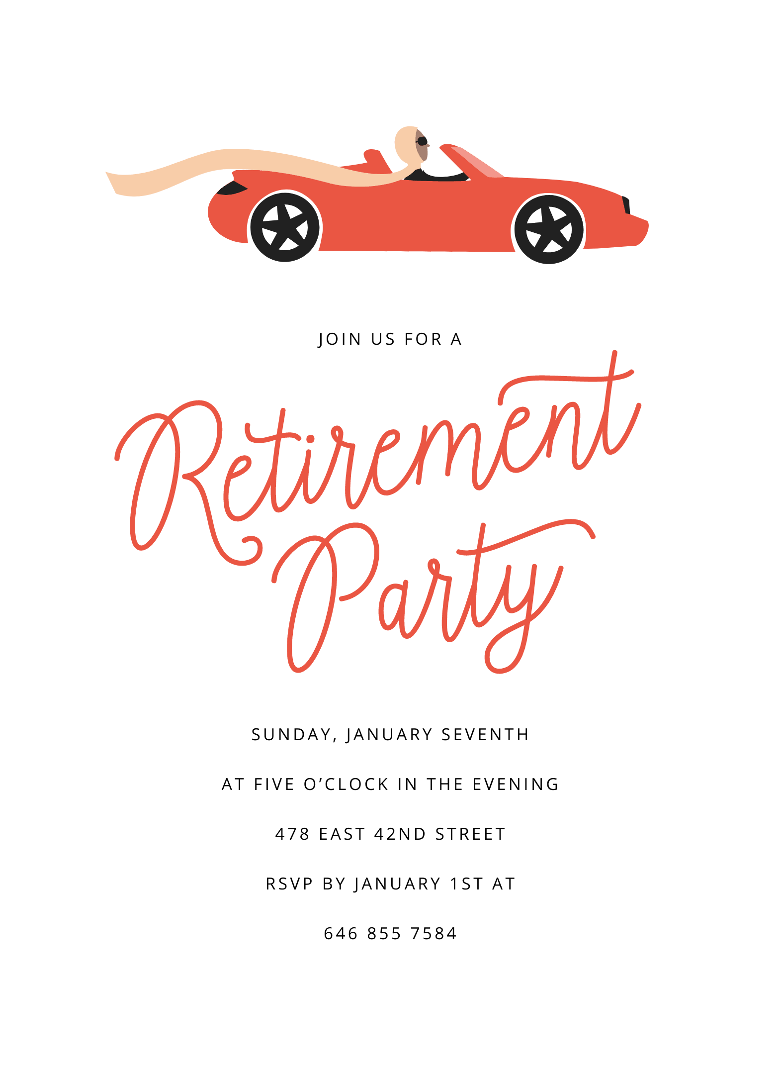 Red Car Retirement by Postable | Postable