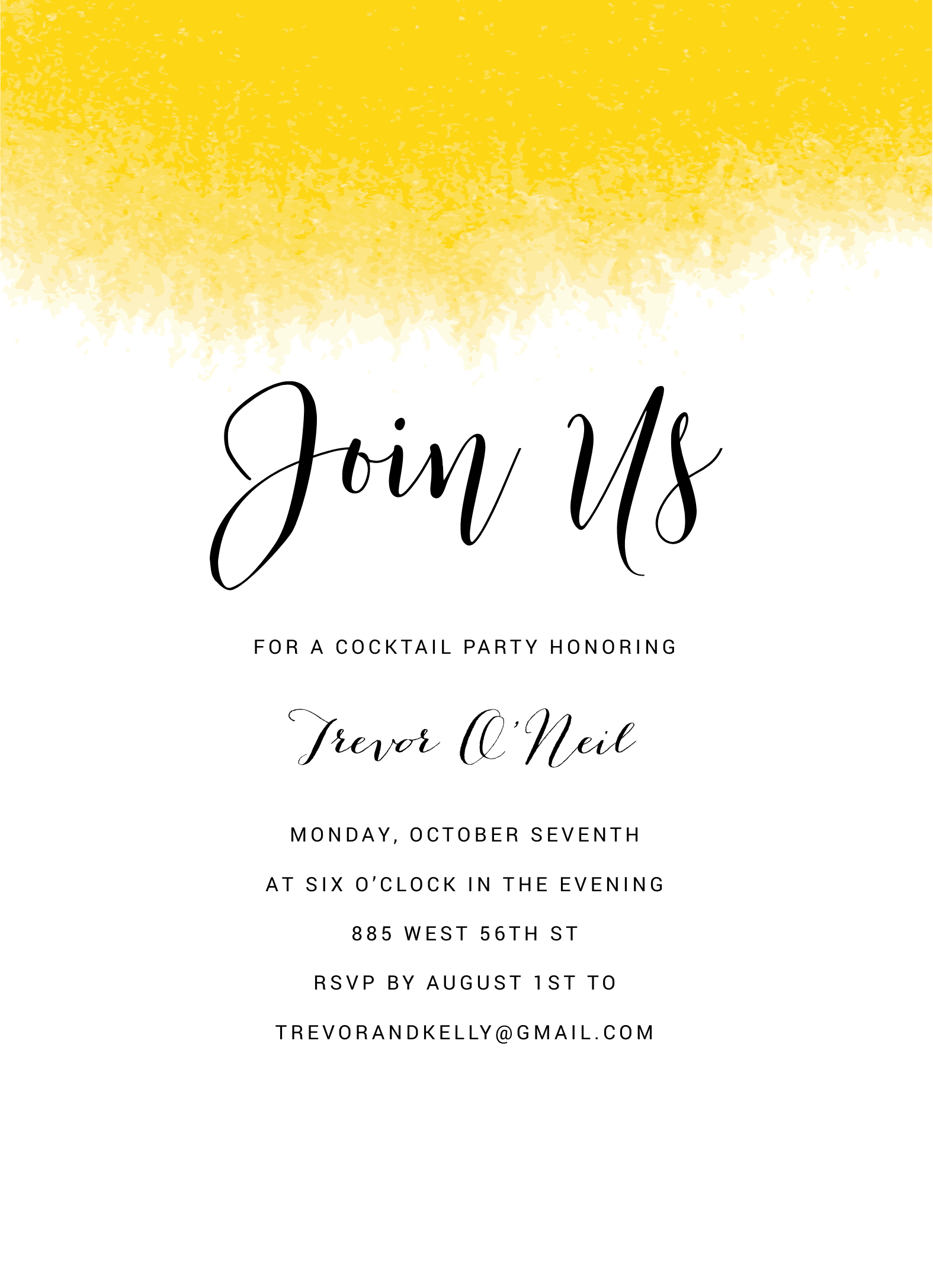 Join Us Yellow Watercolor by Postable | Postable