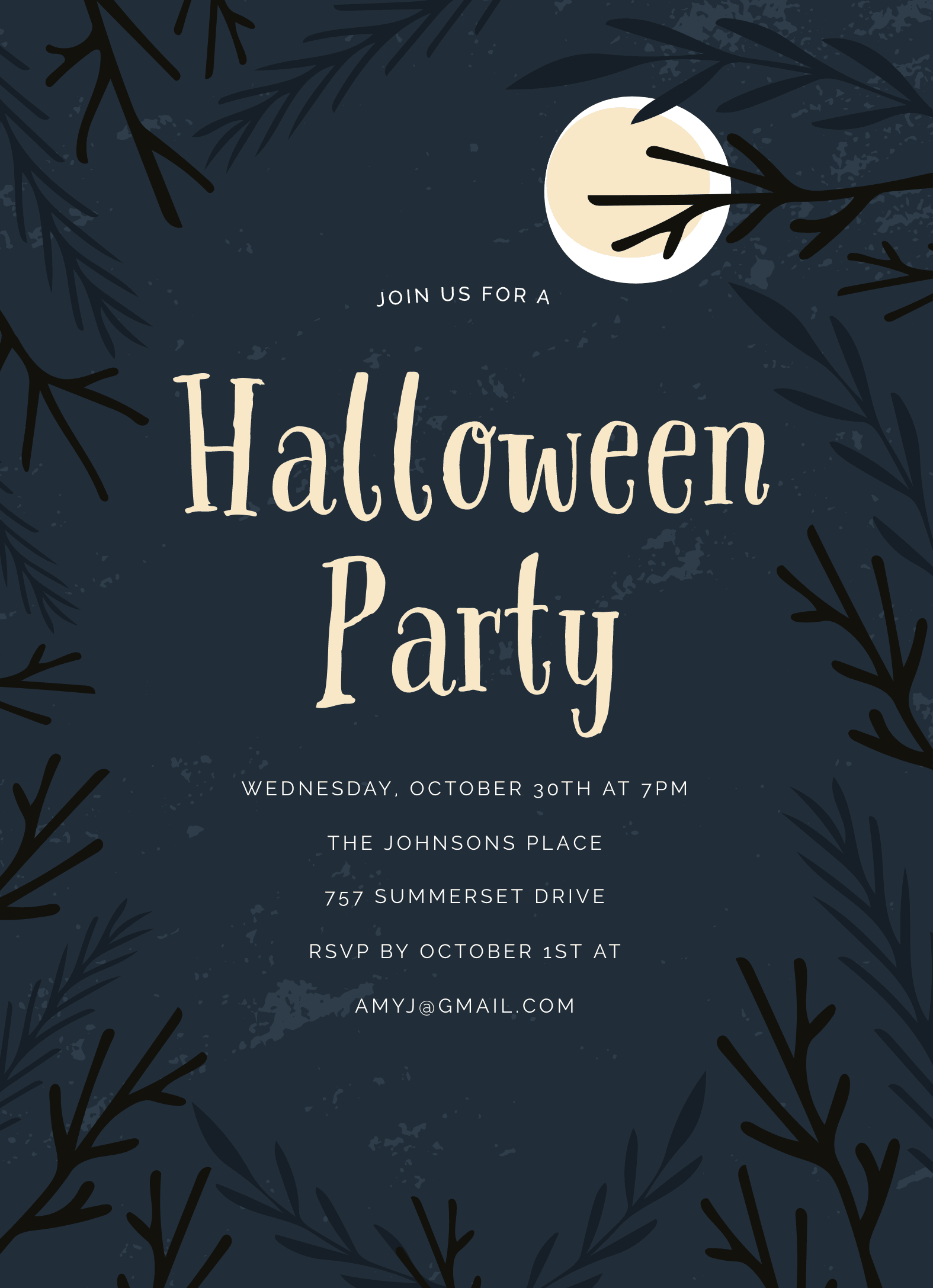 Moonlight Halloween Party Invite by Postable | Postable