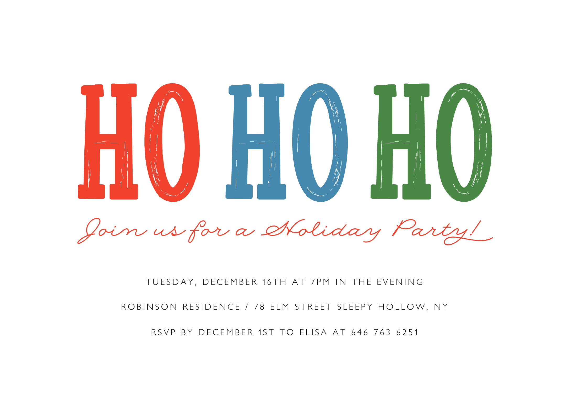 Ho Ho Ho Holiday Party Invitation | Postable | Postable
