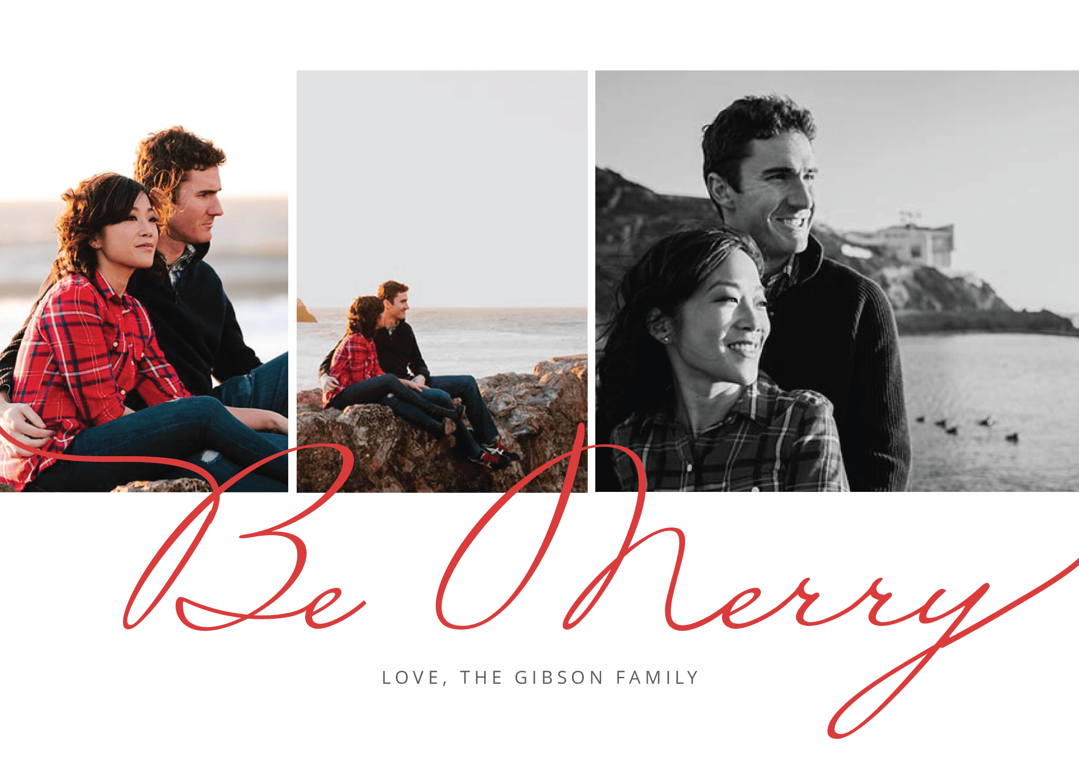 Be Merry Multi Photo Christmas Photo Card | Postable | Postable