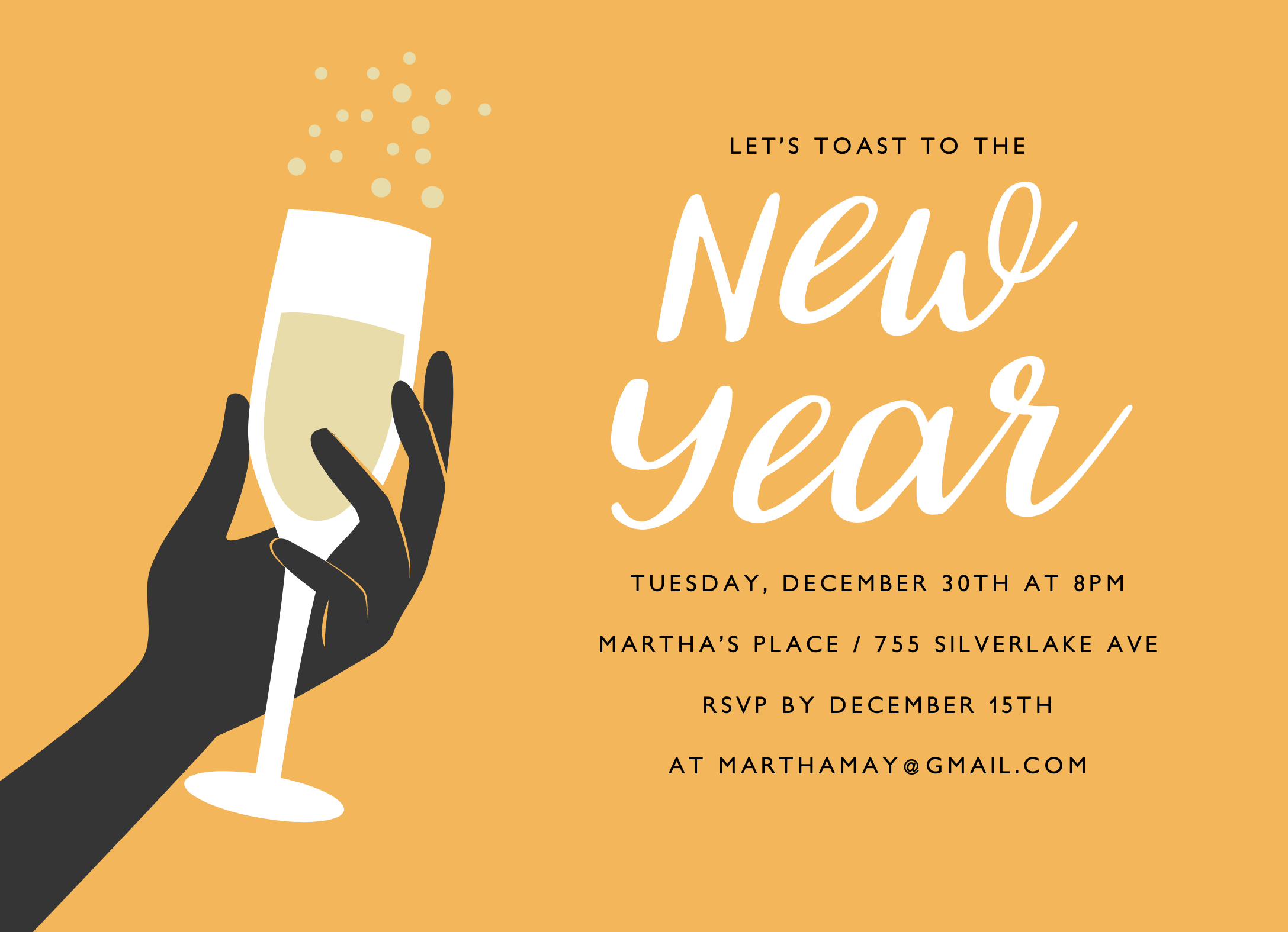 Toast To The New Year Party Invite Card | Postable | Postable