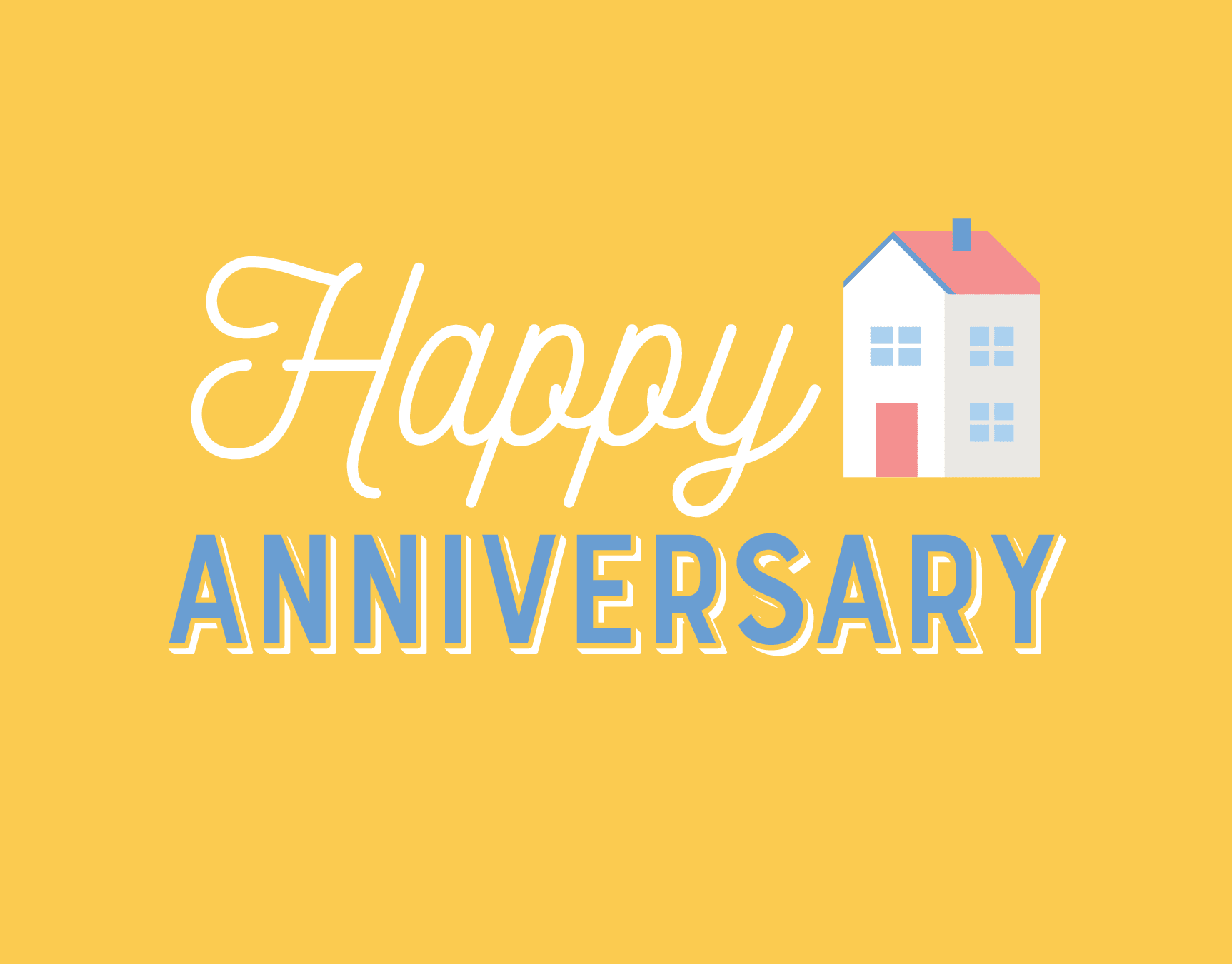 Yellow Home Anniversary by Postable | Postable