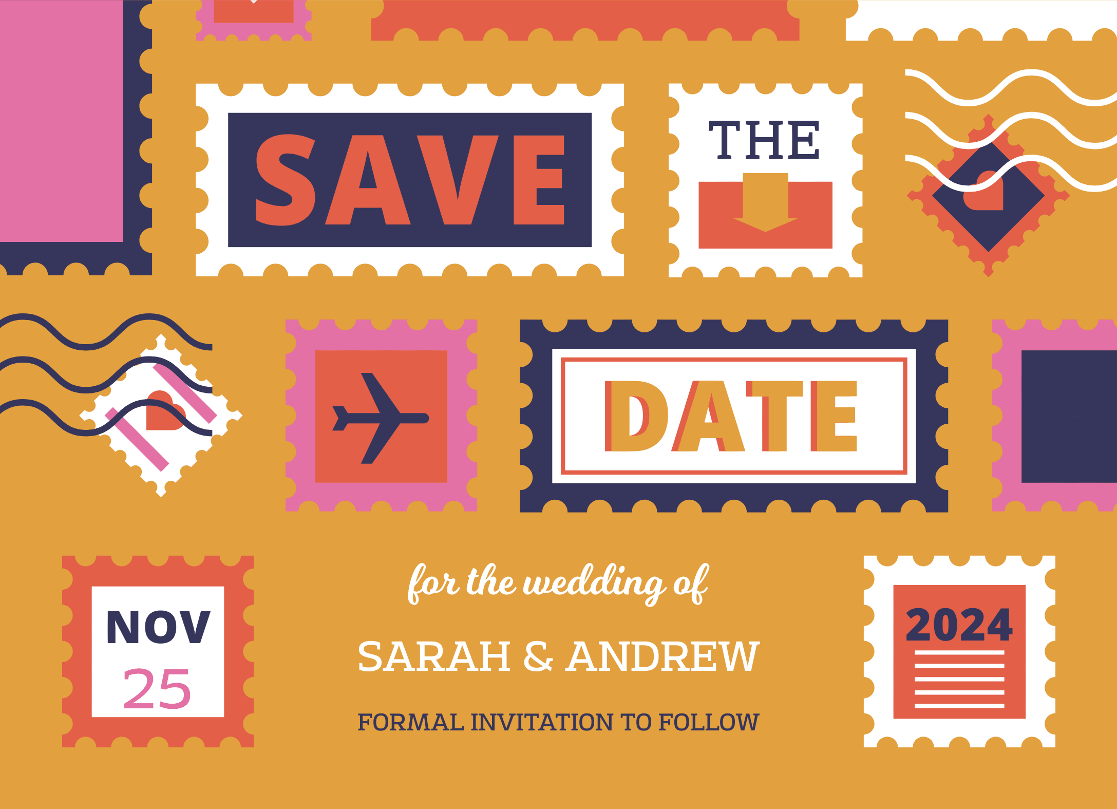 Stamps Save The Date by Postable | Postable
