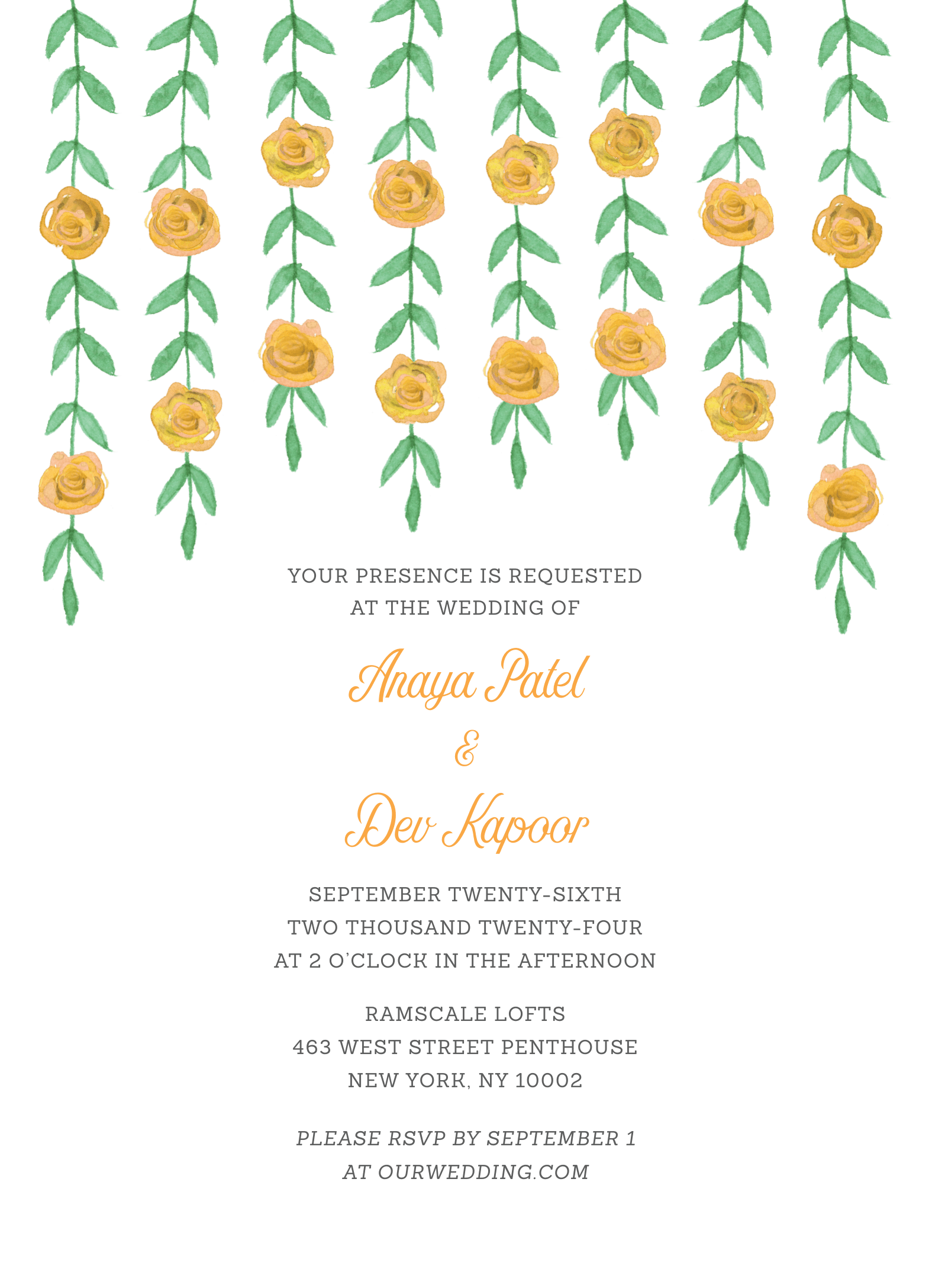 Yellow Watercolor Garland by Postable | Postable