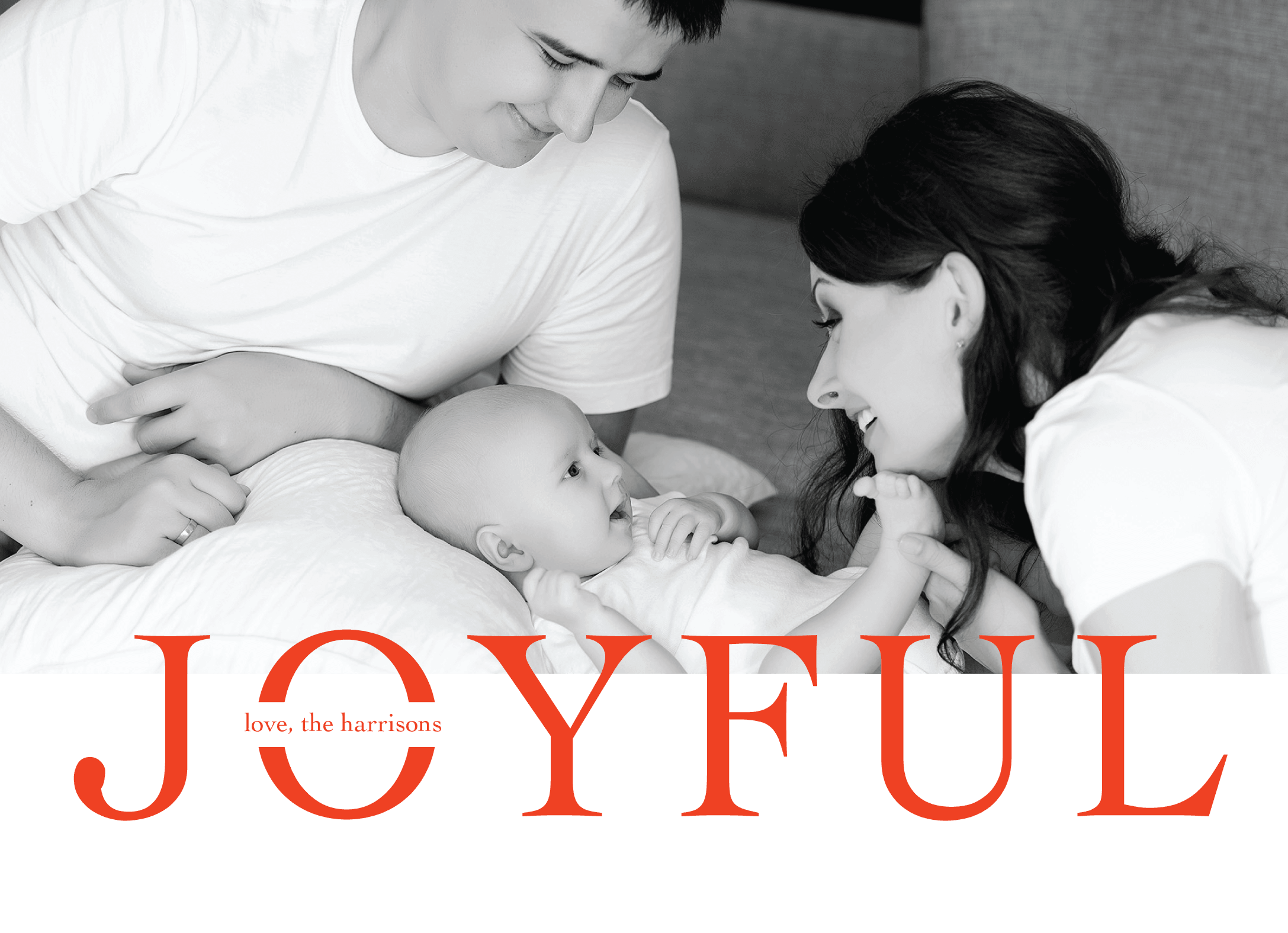 Simple Joyful Overlay Christmas Photo Card | Postable | Postable