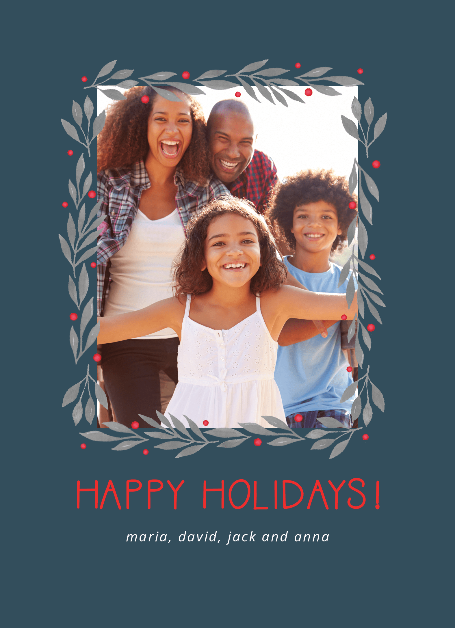 Winter Wreath Frame Christmas Photo Card | Postable | Postable