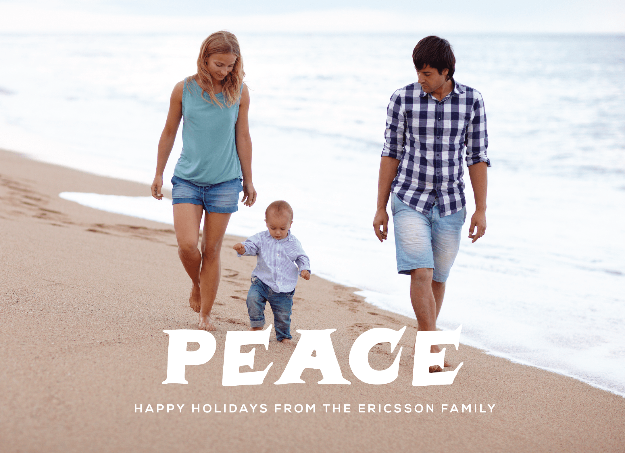 Peace Overlay Custom Christmas Photo Card | Postable | Postable