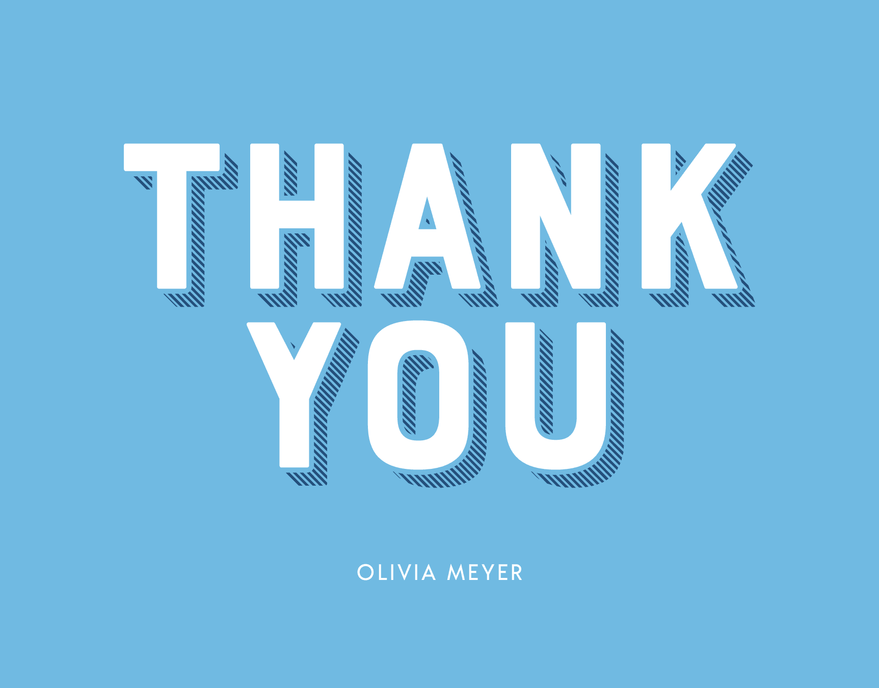 Blue Bold Lettering Thank You Cards | Thank You Cards | Postable