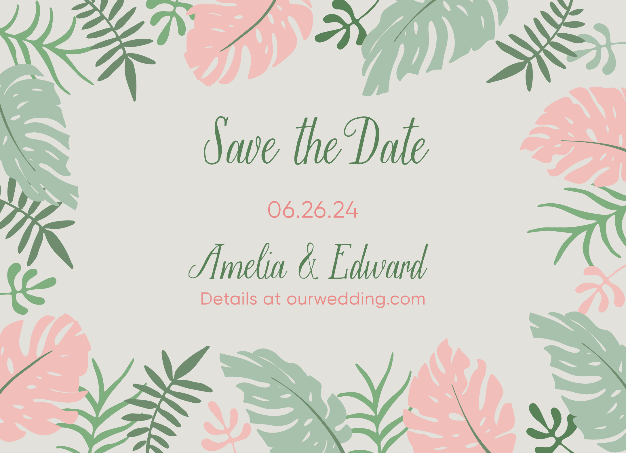 Tropical Leaves Save The Date by Postable | Postable