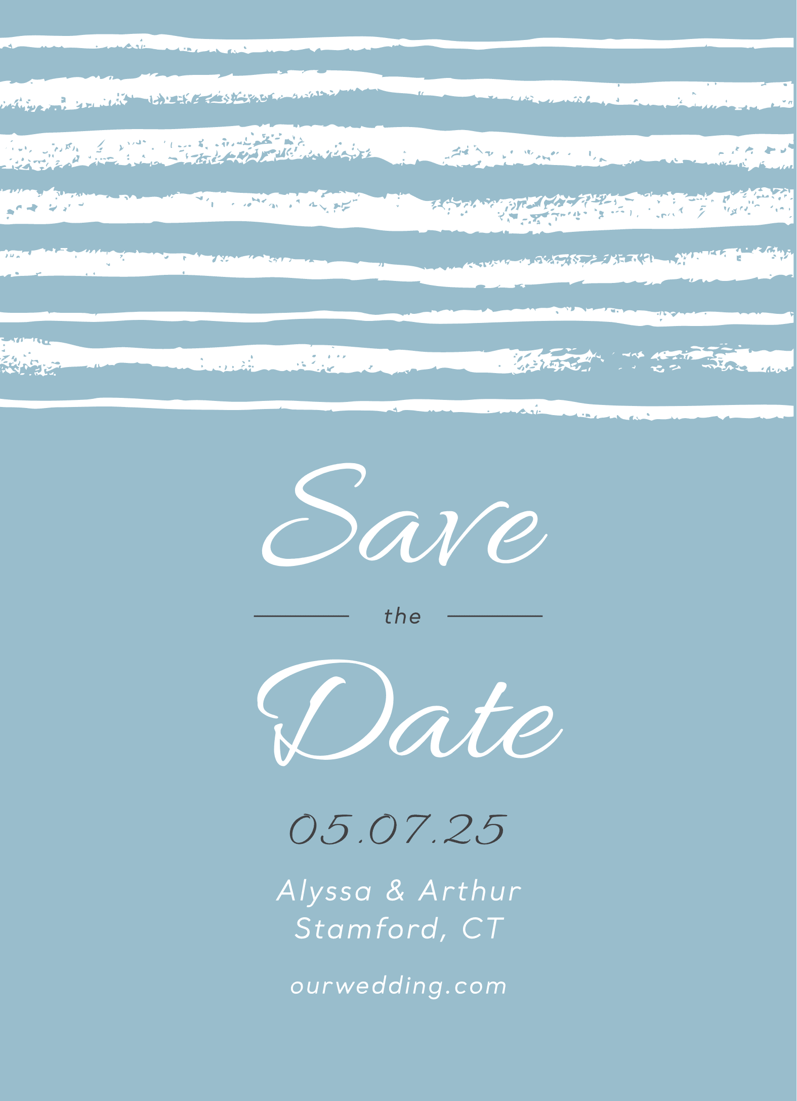 Brushy Stripes Save The Date by Postable | Postable
