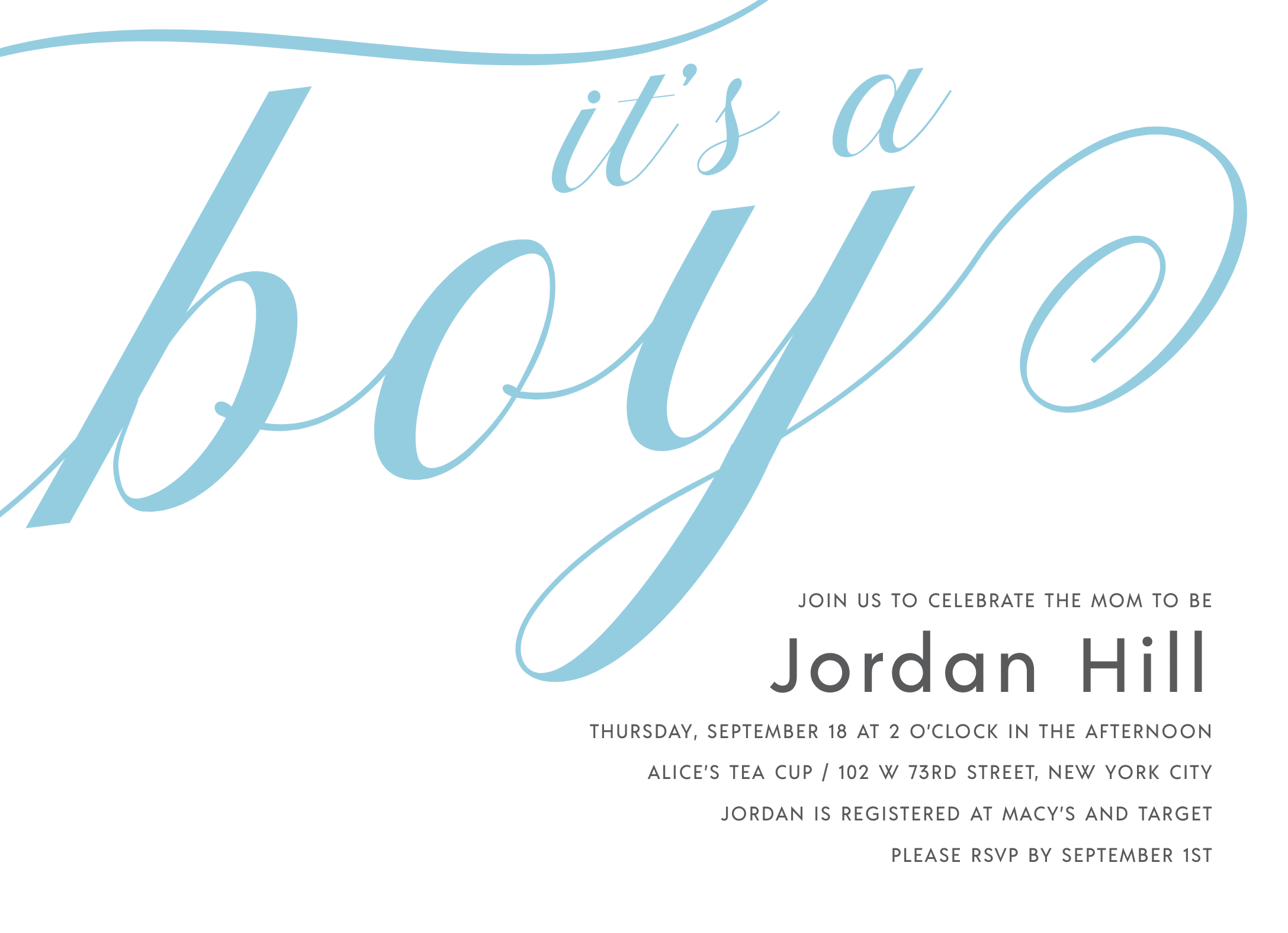 It's A Boy Script by Postable | Postable