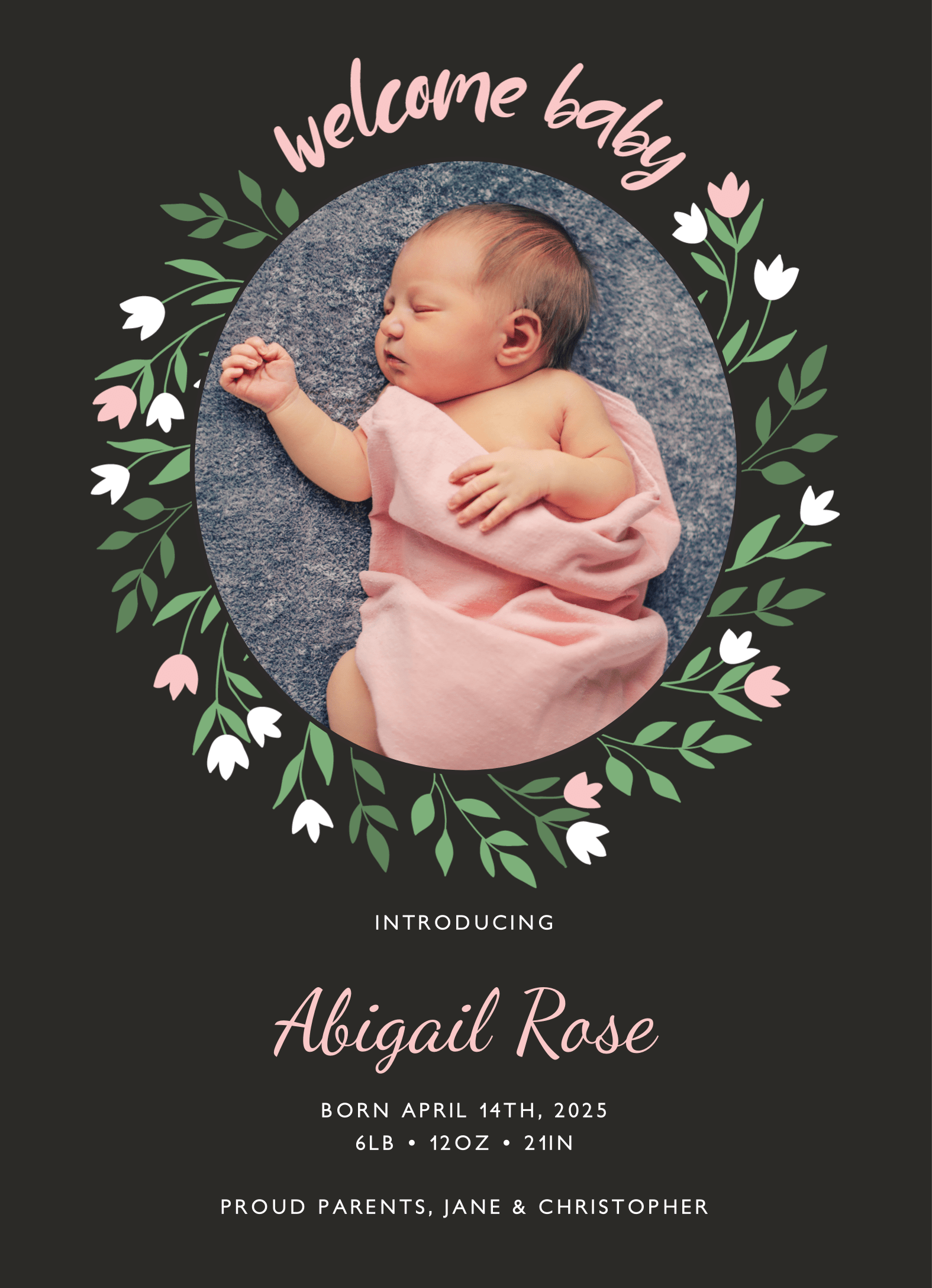 Tulip Birth Announcement by Postable | Postable