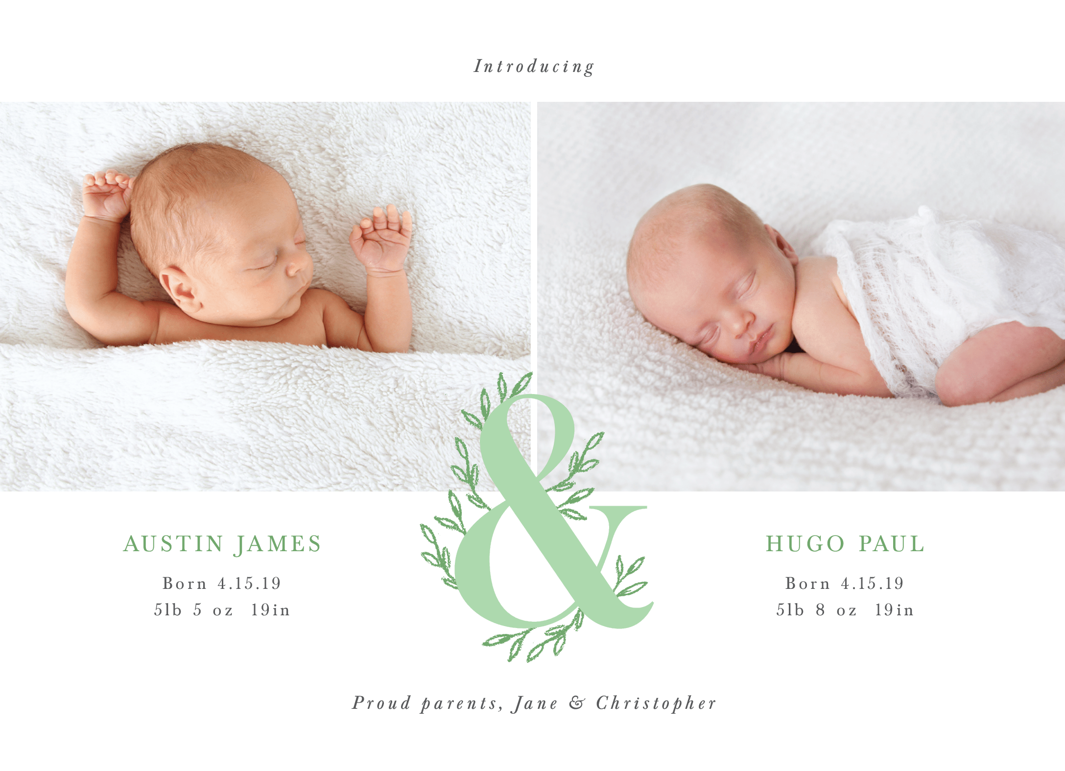 Spring Twins Announcement by Postable | Postable