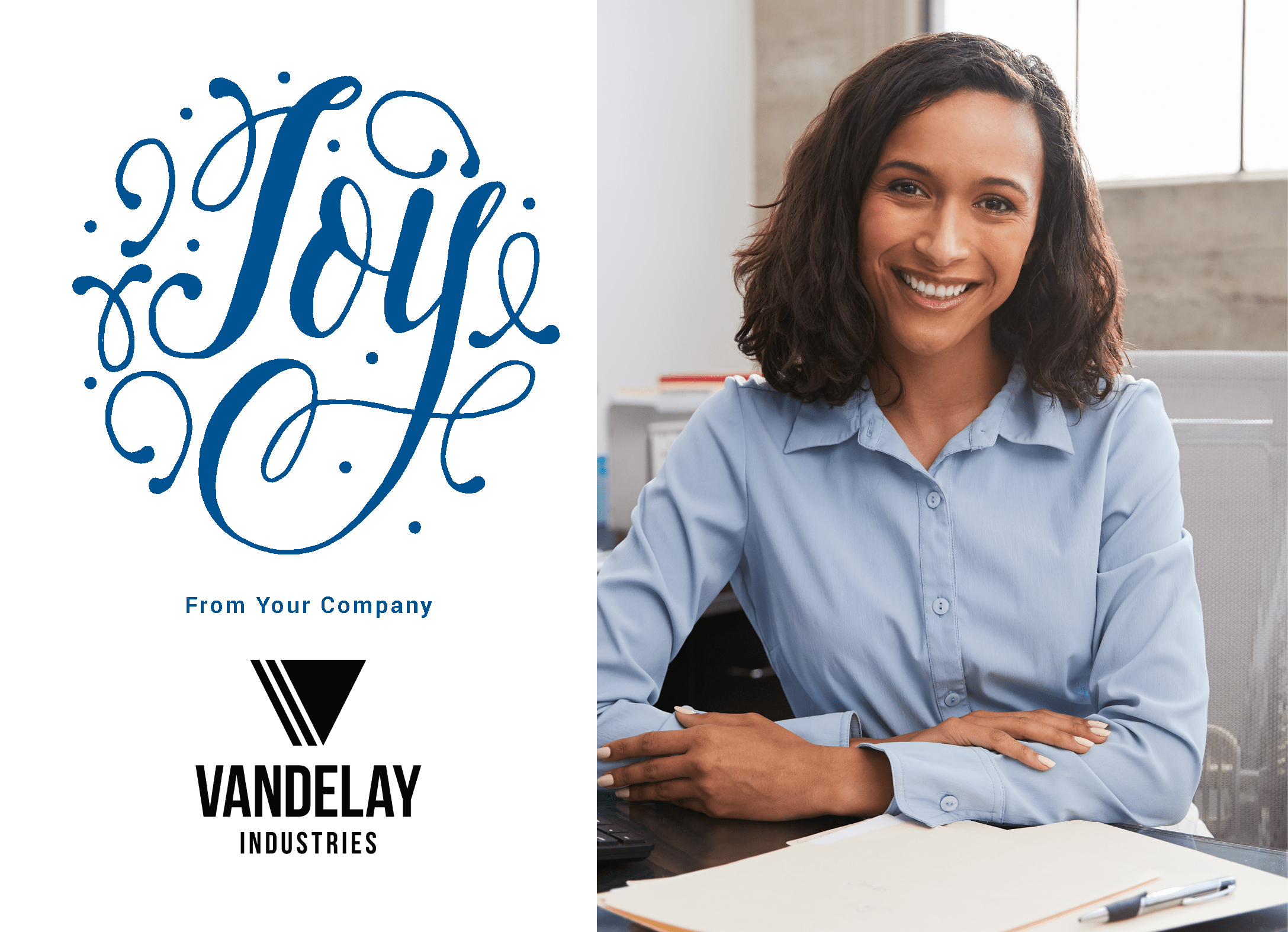 Joy Script Business Holiday Card | Postable | Postable