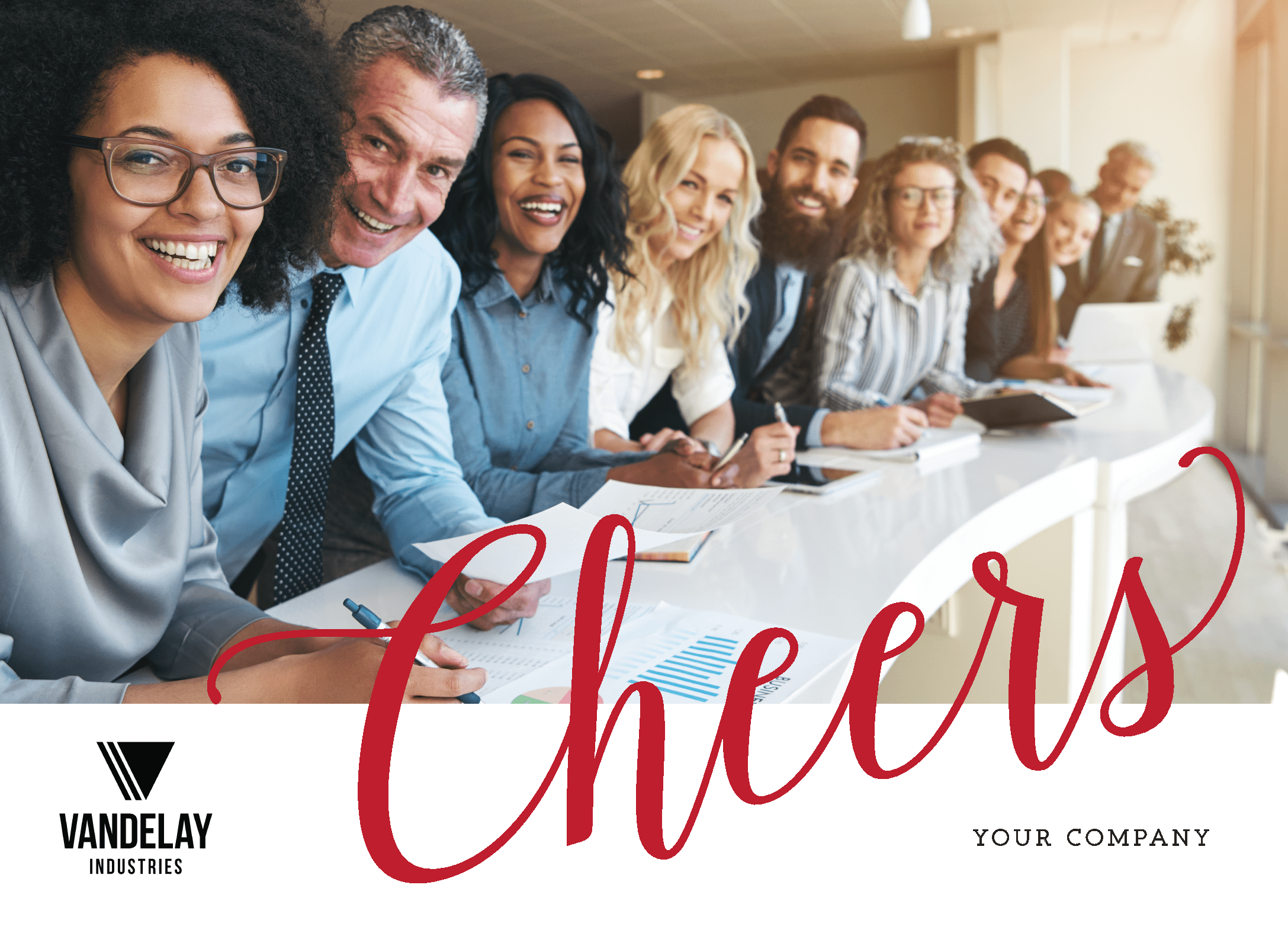 Red Cheers Business Holiday Card | Postable | Postable