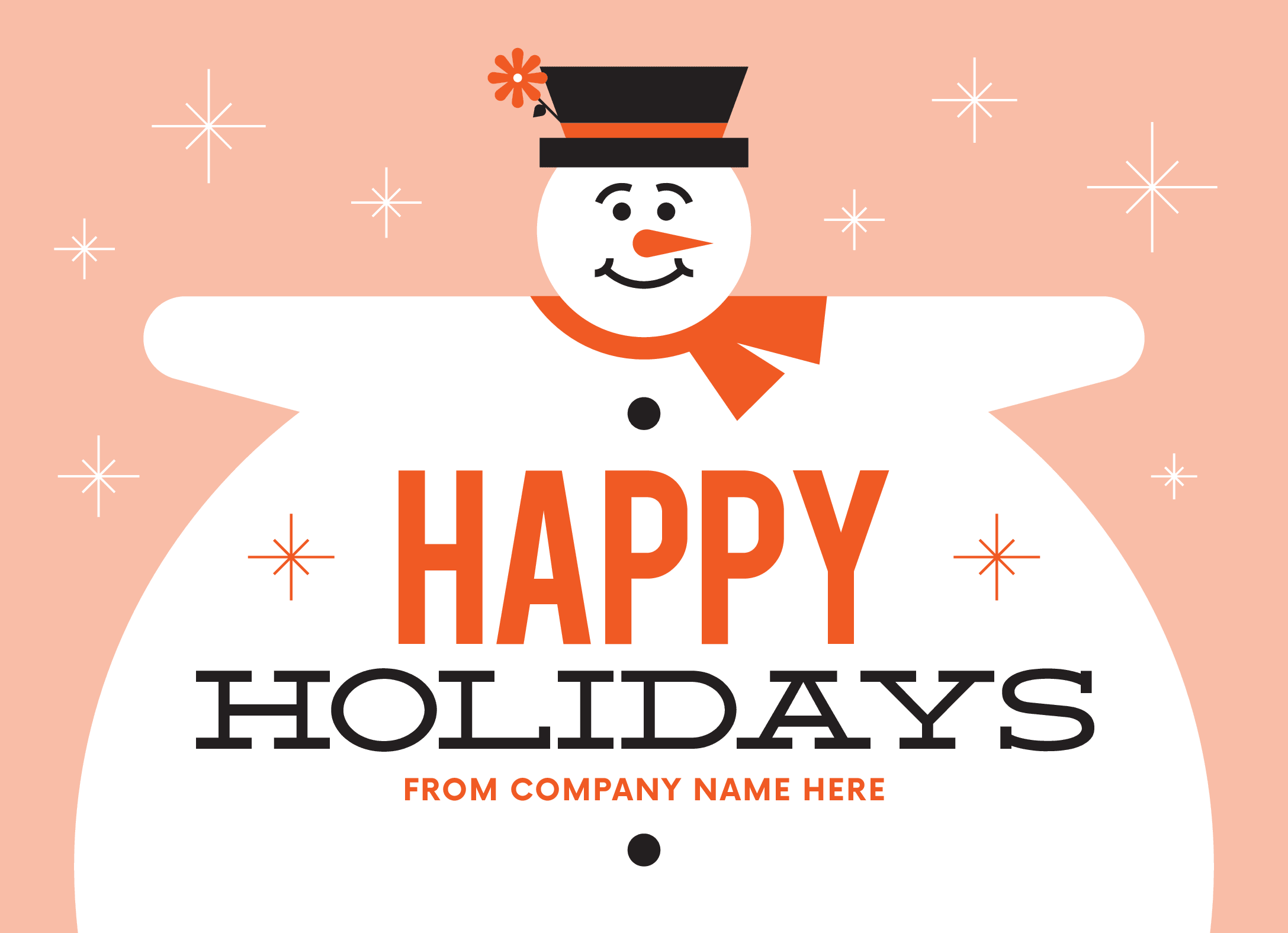 Big Snowman Business Holiday Card | Postable | Postable