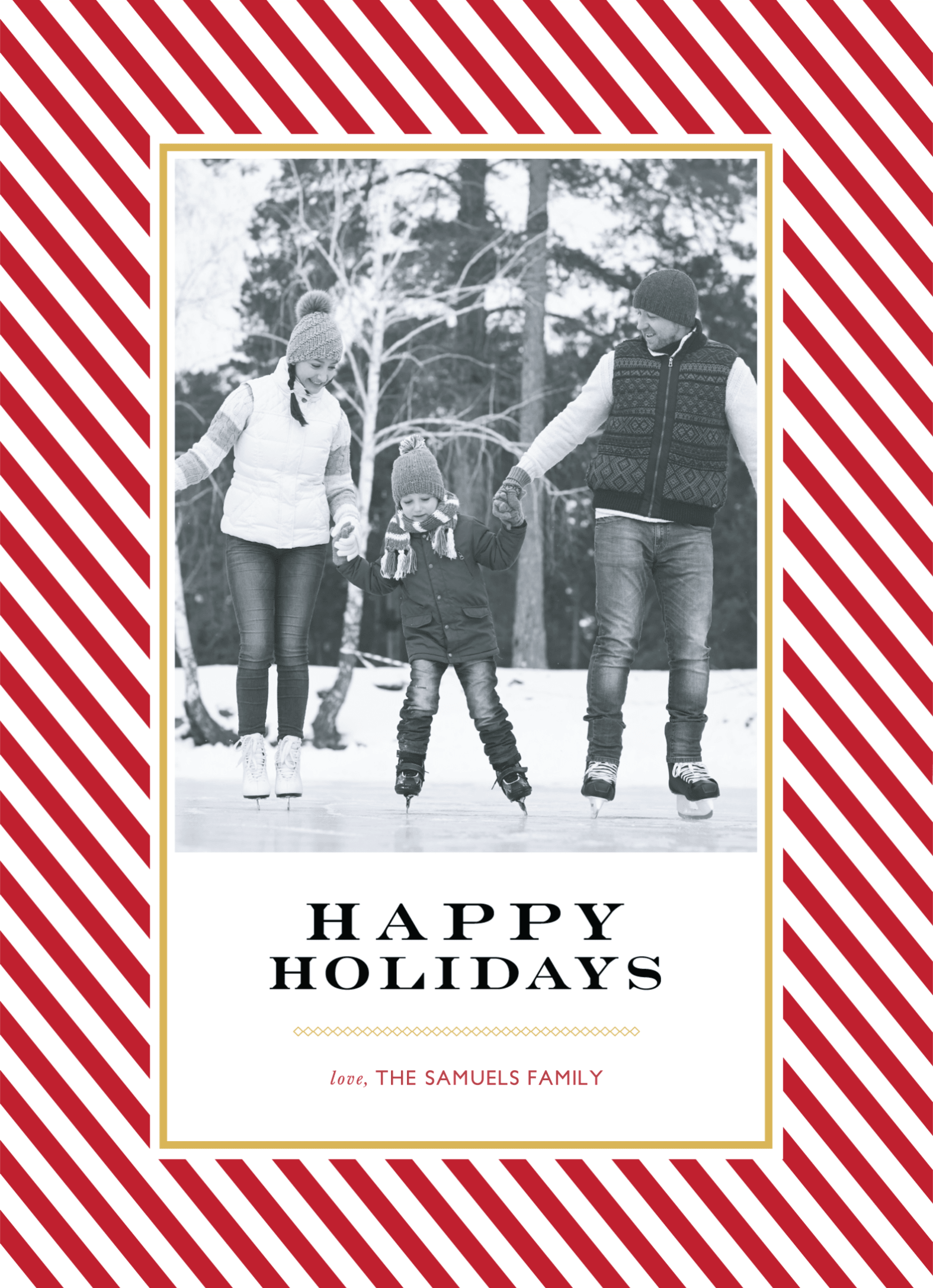 Candy Cane Stripes Photo Holiday Card | Postable | Postable