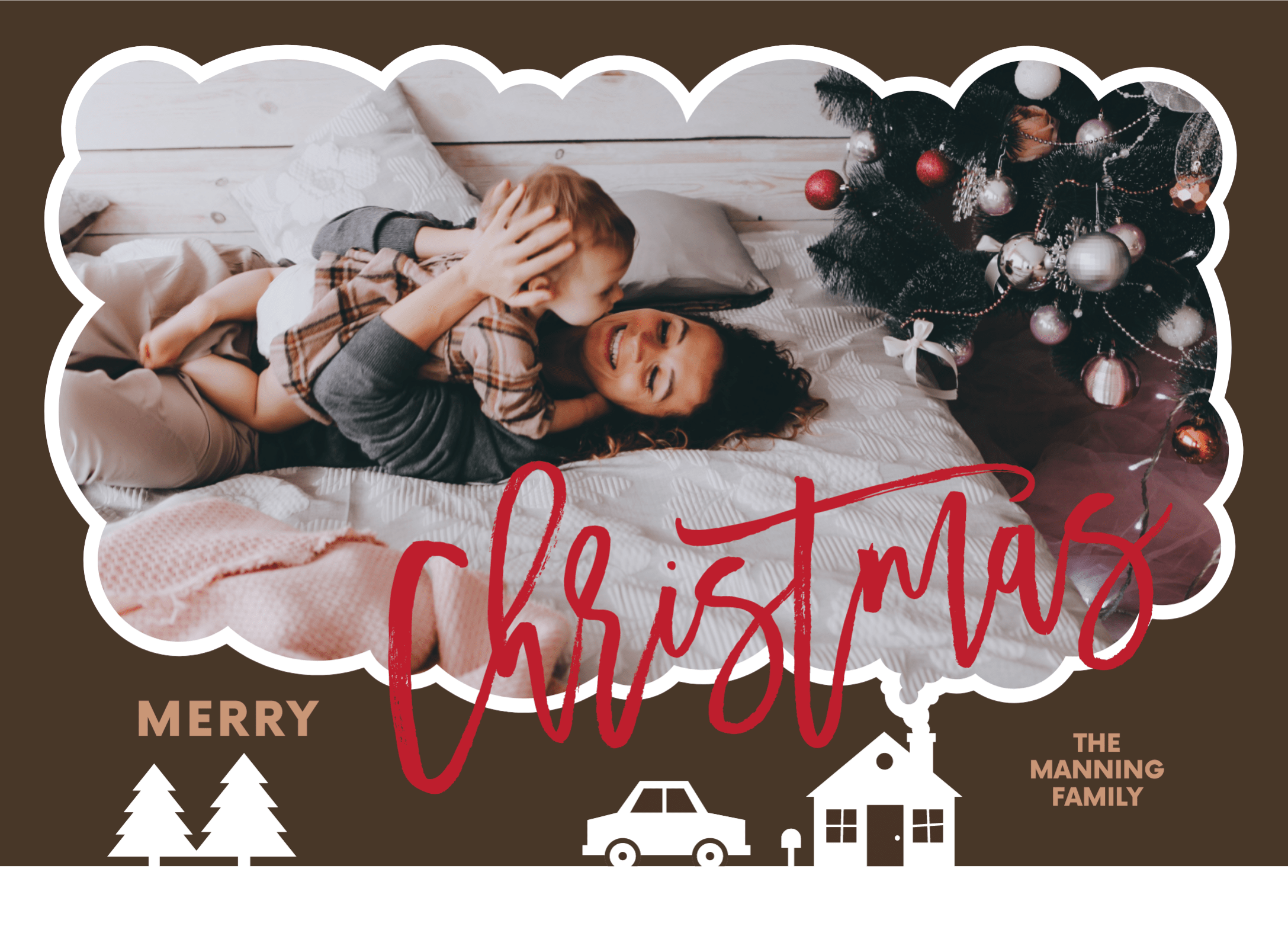Chimney Smoke Cutout Christmas Photo Card | Postable | Postable