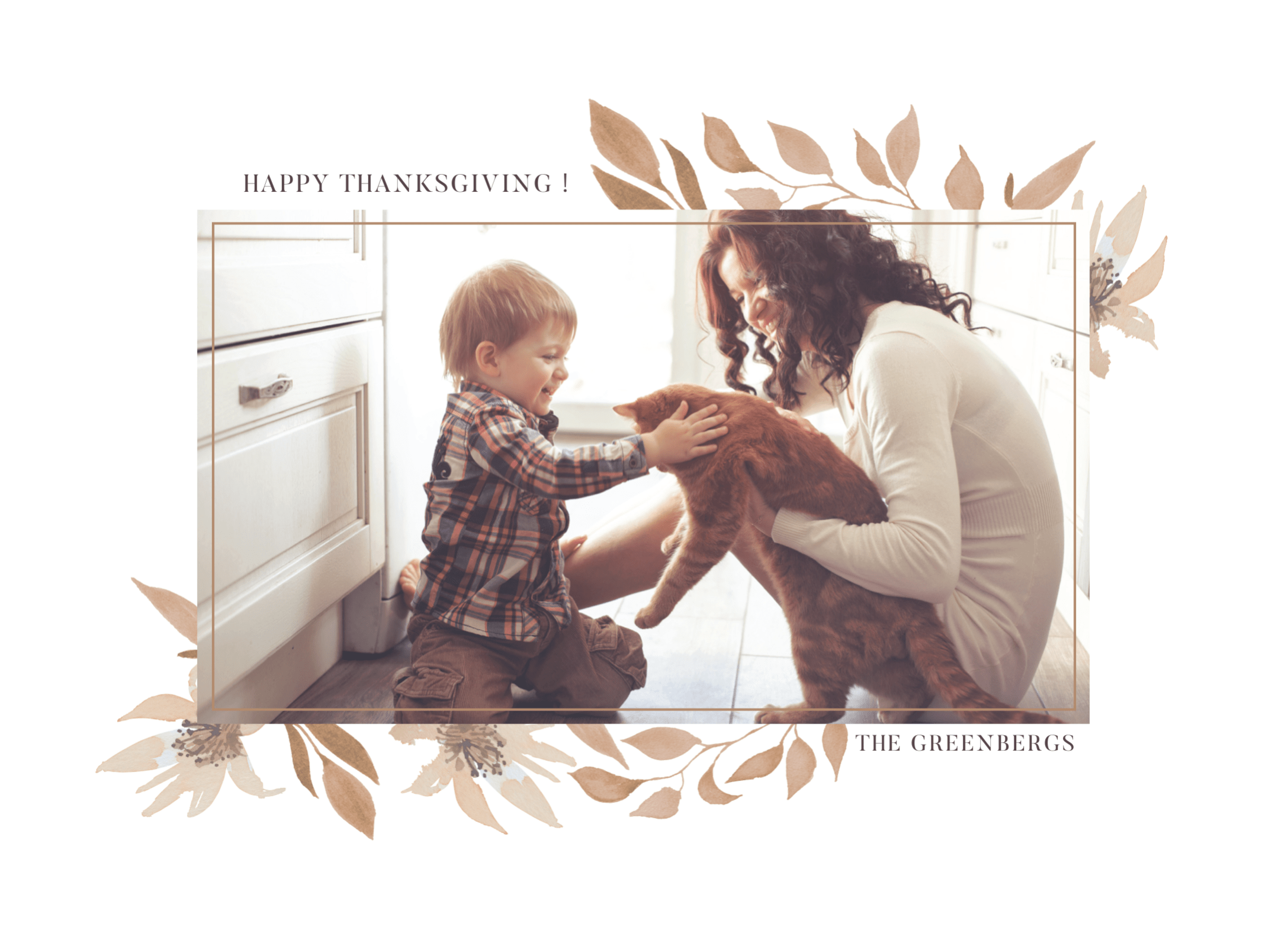 Classy Fall Frame Thanksgiving Photo Card | Postable | Postable