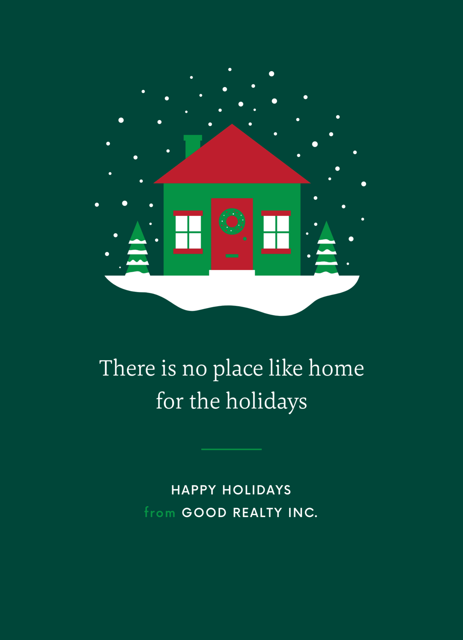 Snowy Home Business Holiday Card | Postable | Postable