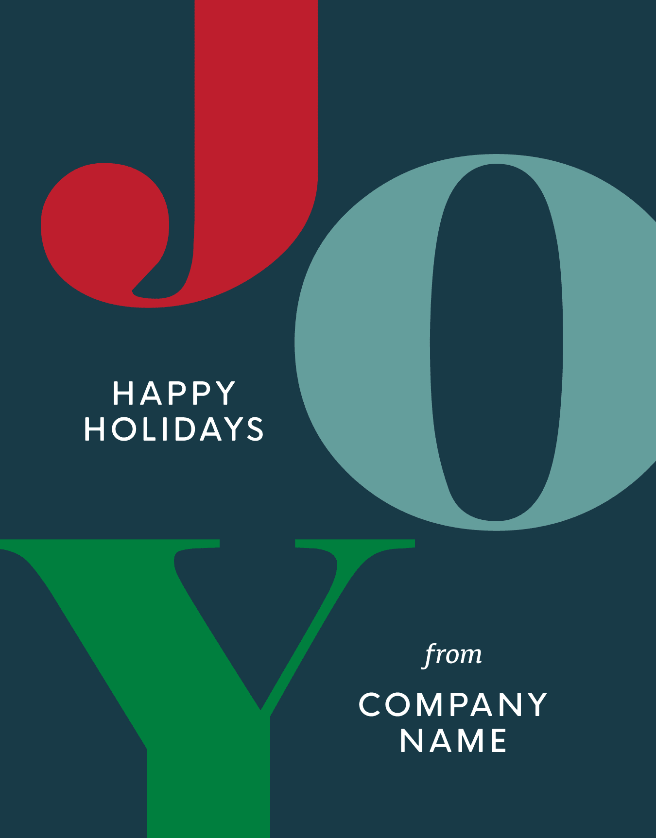 Joy Stacked Business Holiday Card | Postable | Postable
