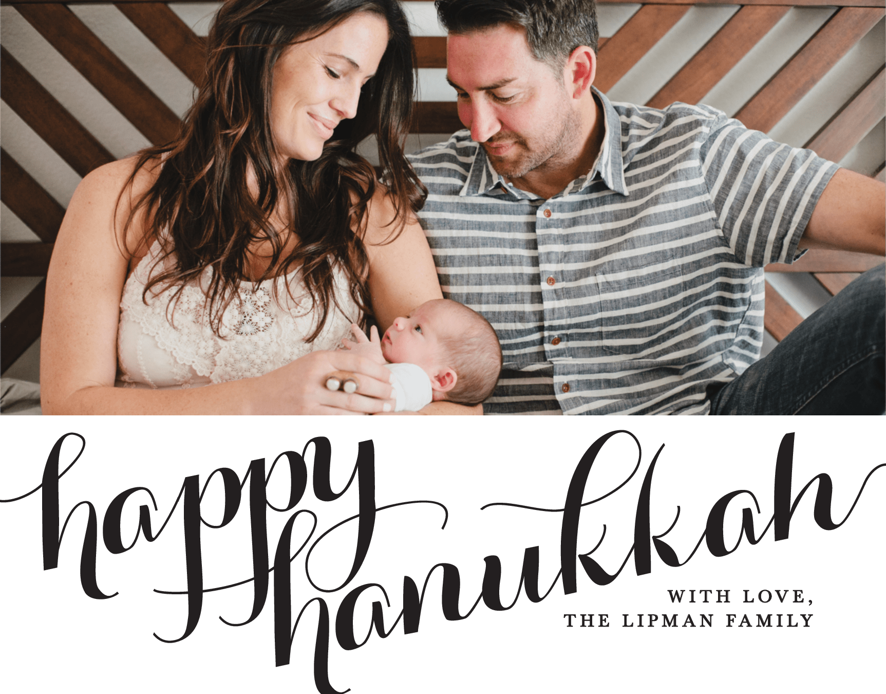 Happy Hanukkah Script Holiday Photo Card | Postable | Postable