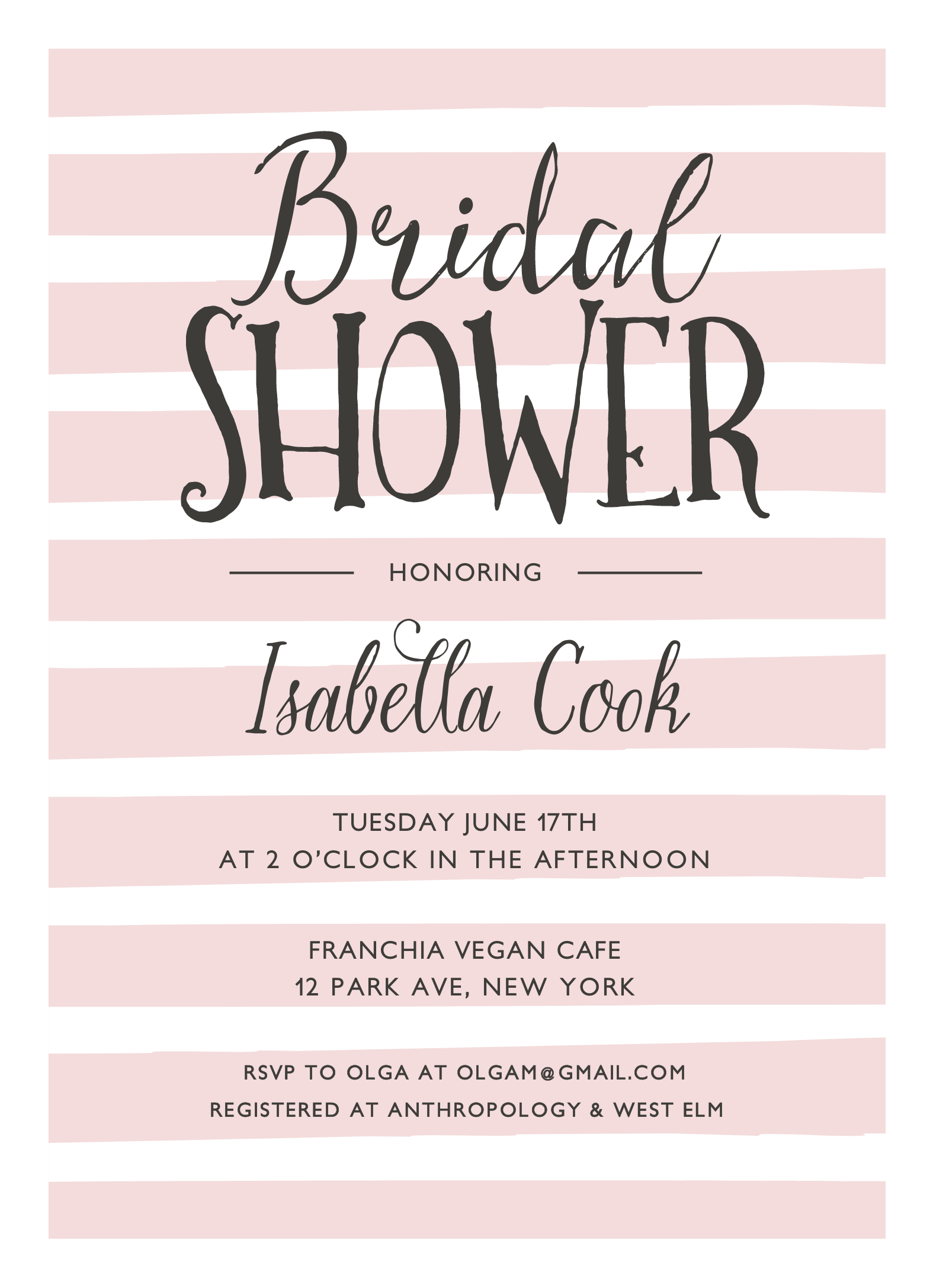 Simple Stripes Shower Invite by Postable | Postable