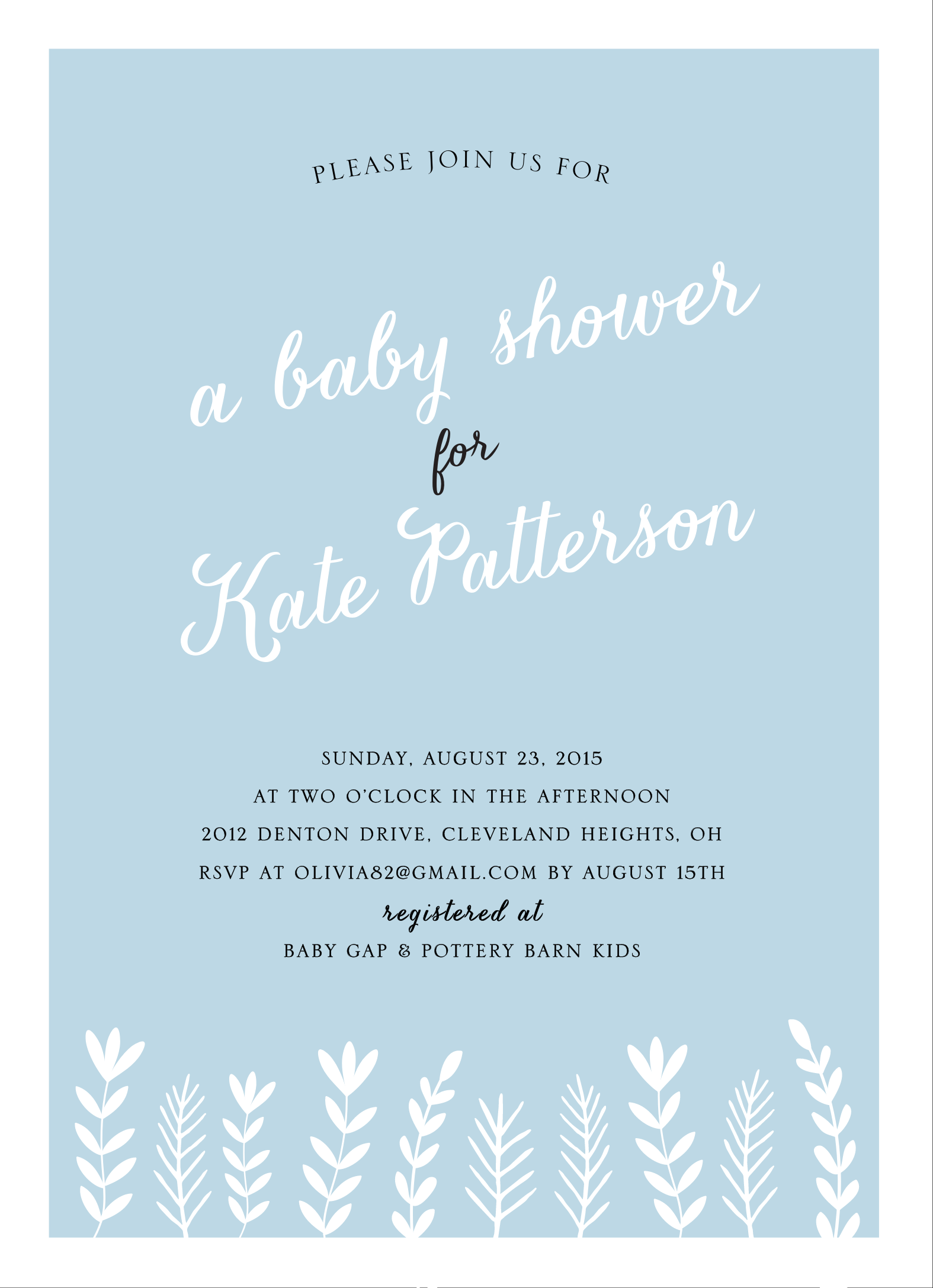 Blue Grass Baby Shower Invite by Postable | Postable