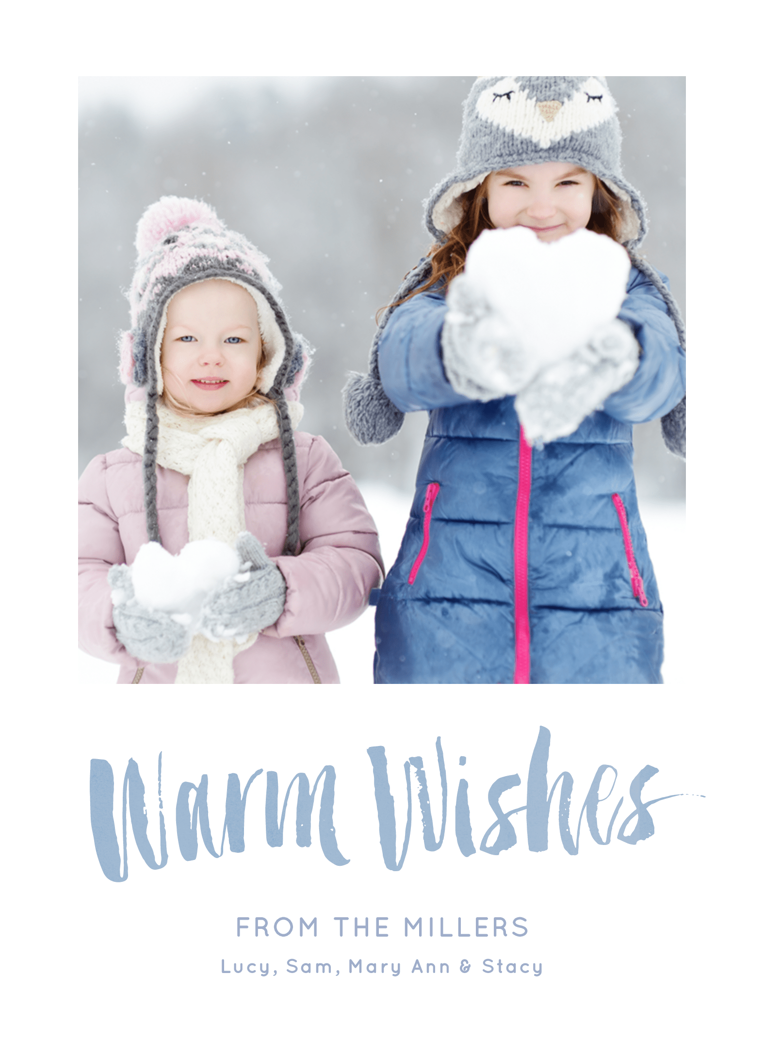 Warm Wishes White Holiday Photo Card | Postable | Postable