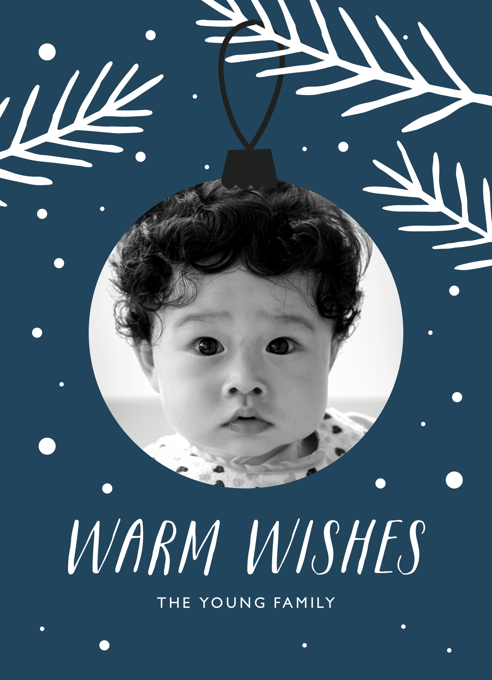 Snowy Ornament Custom Holiday Photo Card | Postable | Postable