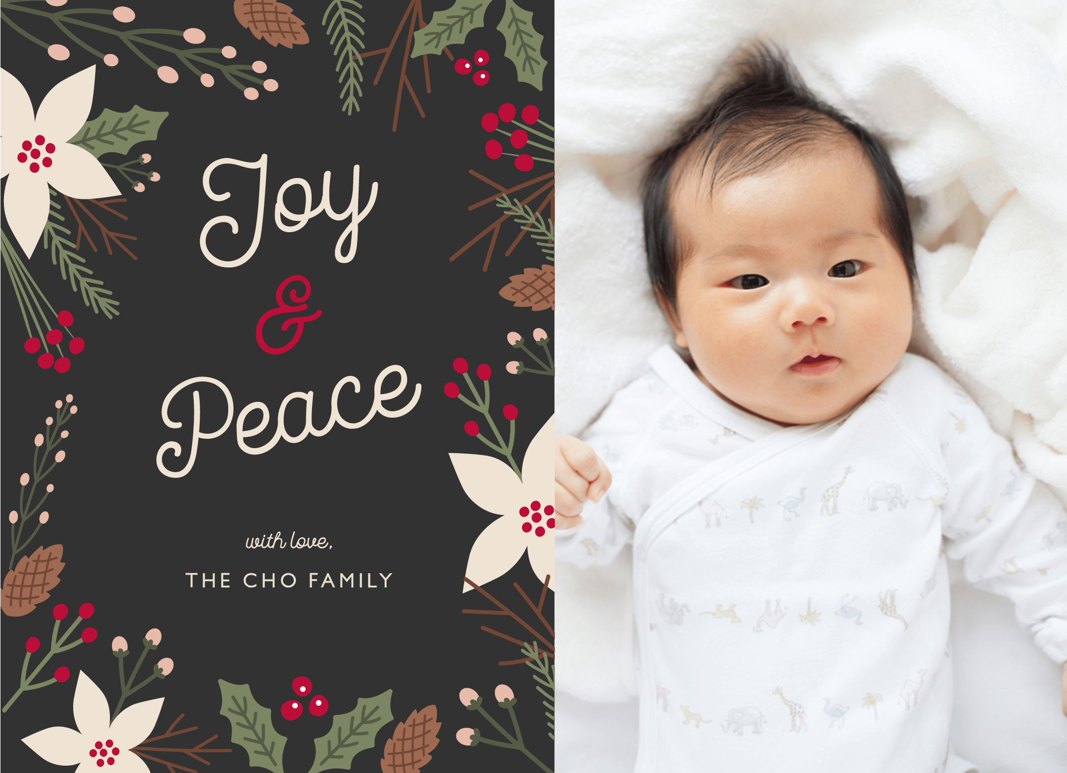 Winter Botanicals Custom Holiday Photo Card | Postable | Postable